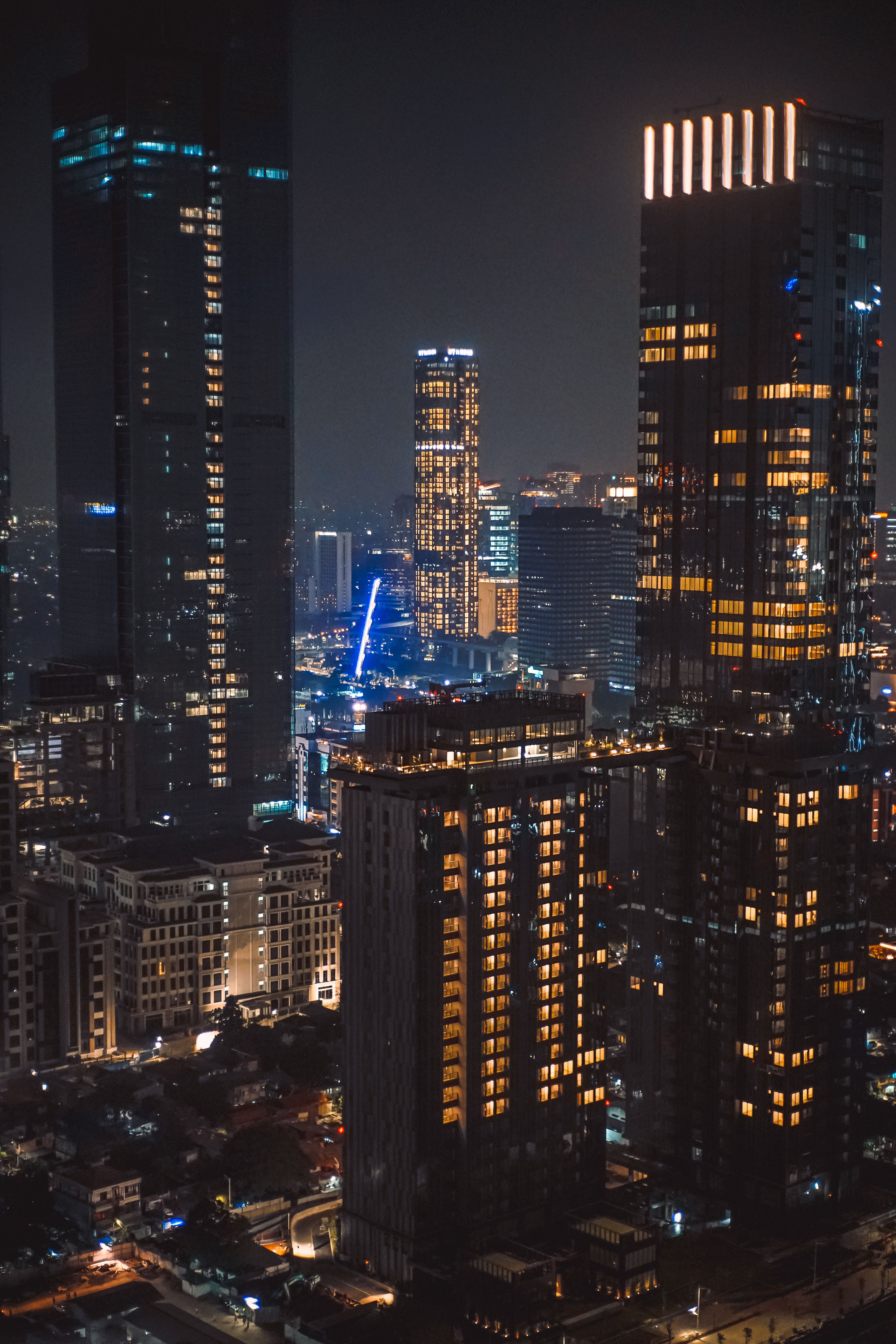 Waterfront Buildings at Night Time · Free Stock Photo