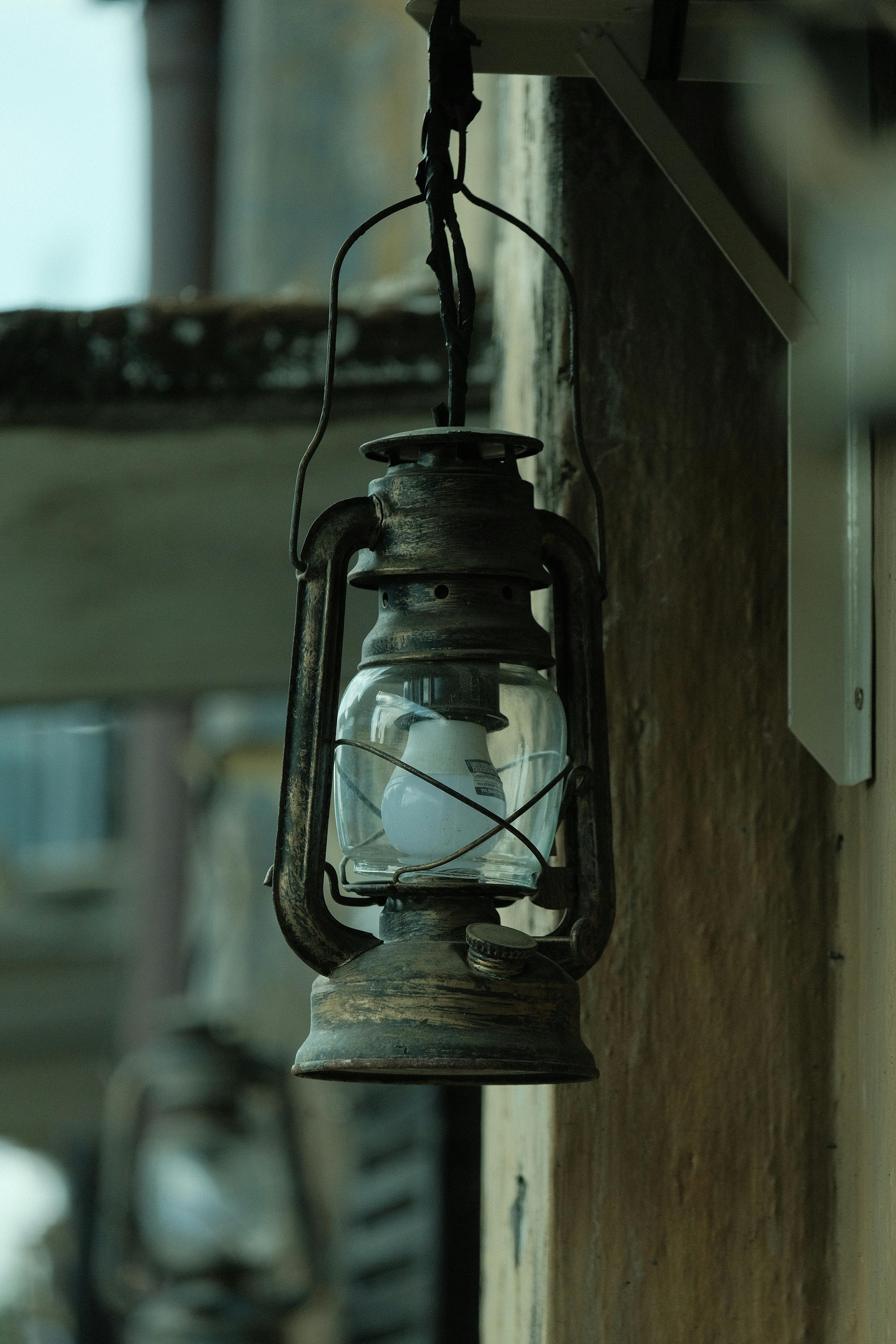 Close-up of Retro Lantern Handing on House Wall · Free Stock Photo