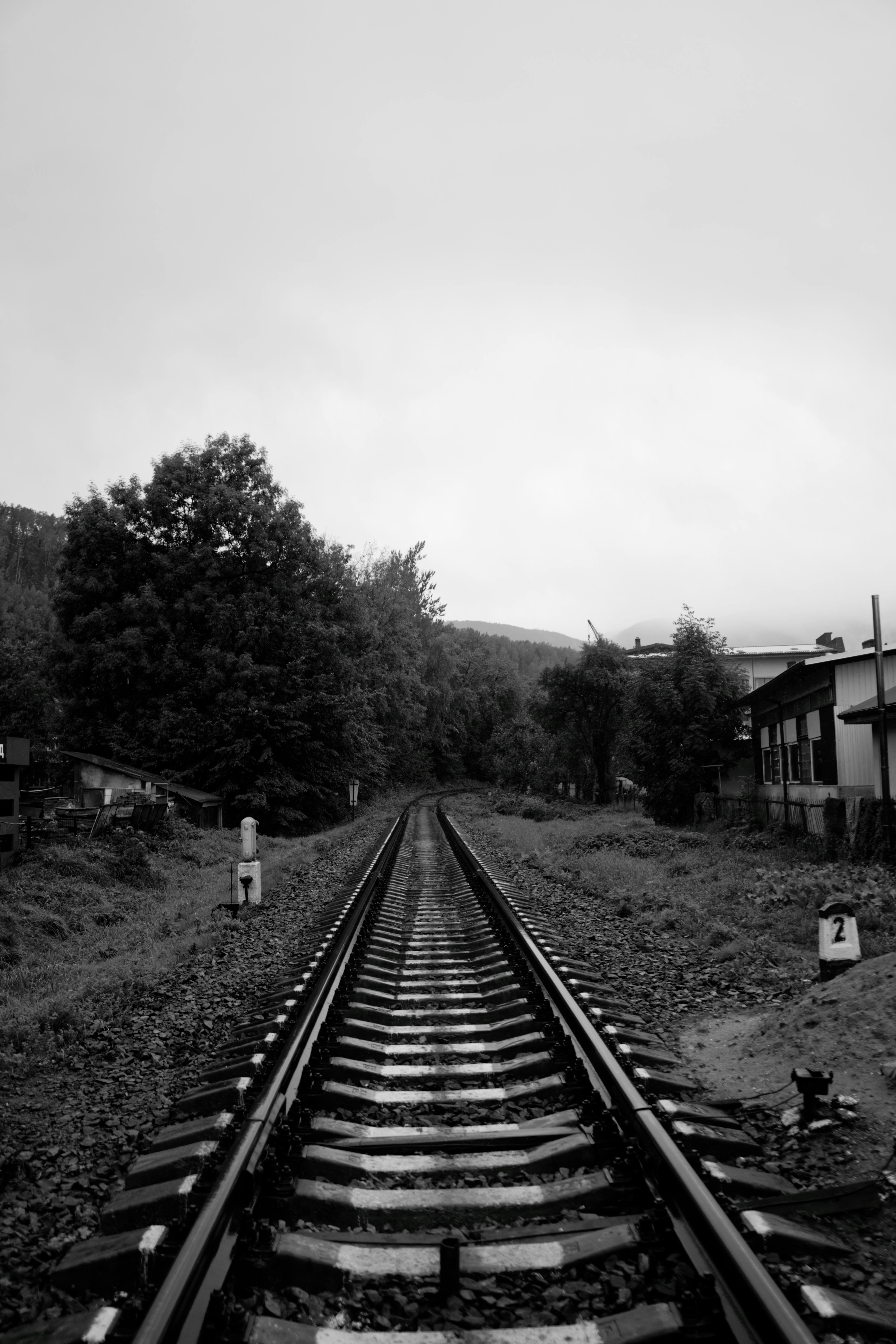 Railway Track in Rural Landscape · Free Stock Photo