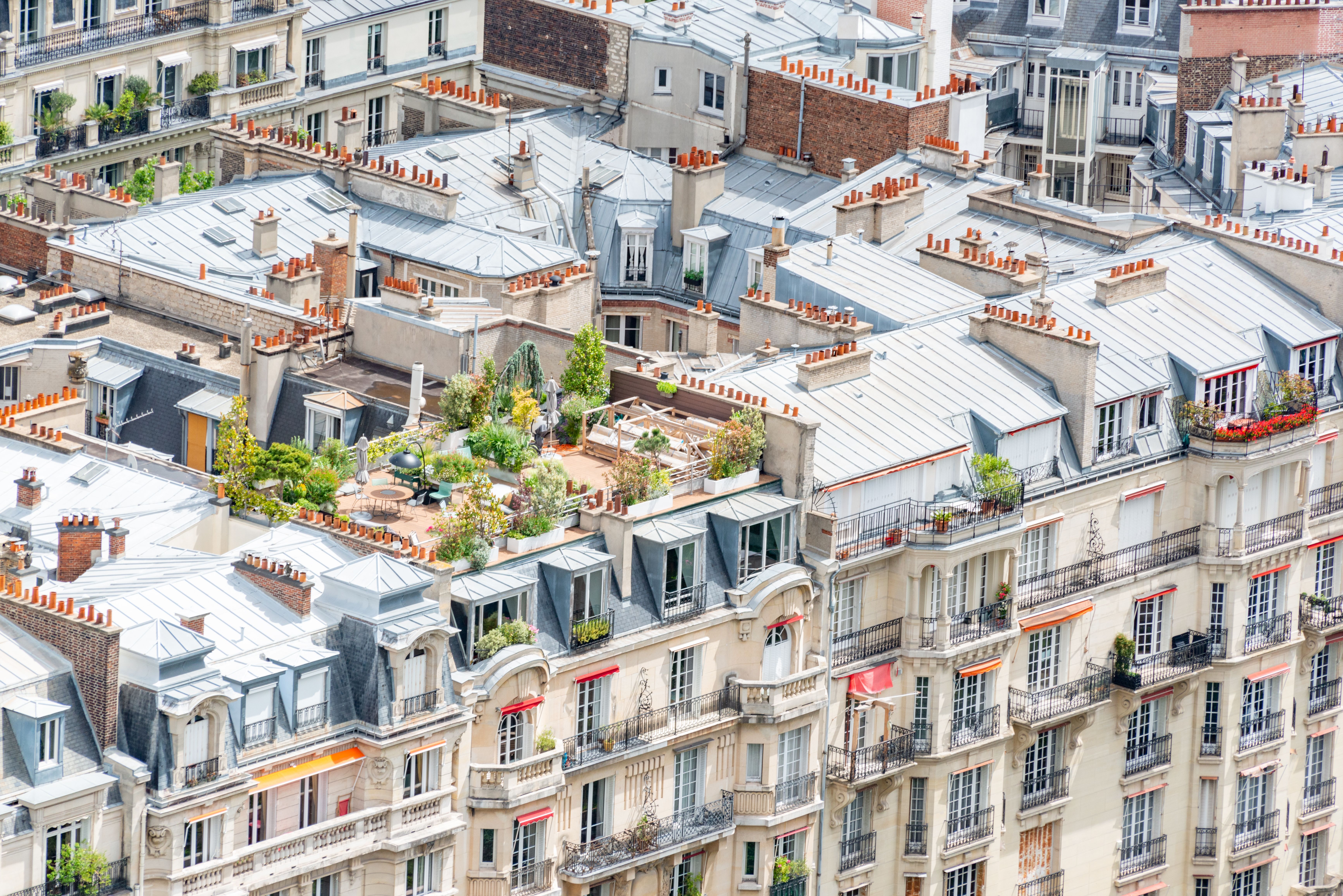 High Angle View of Paris City Townhouses · Free Stock Photo