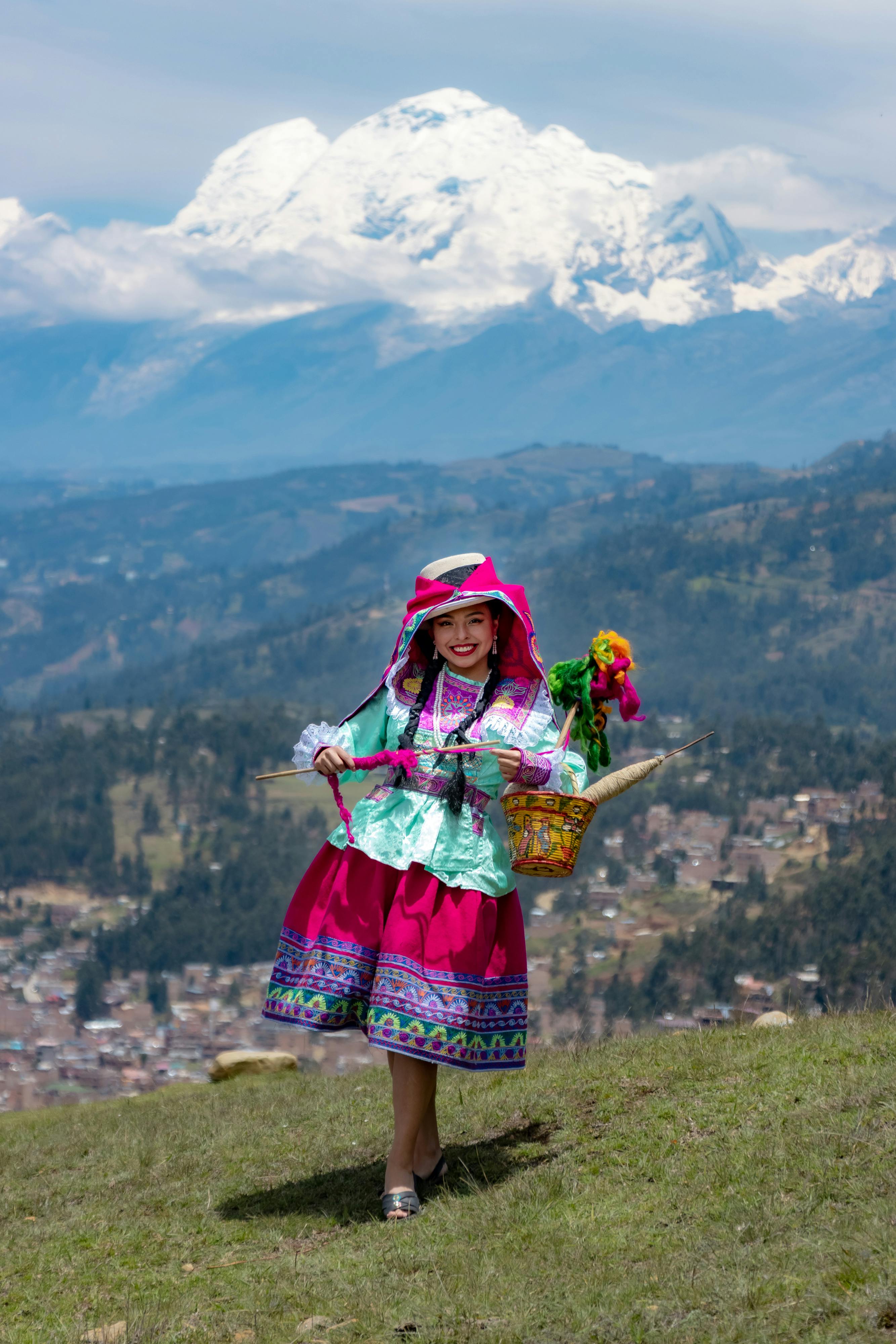 Happy Woman in Traditional Peruvian Dress · Free Stock Photo