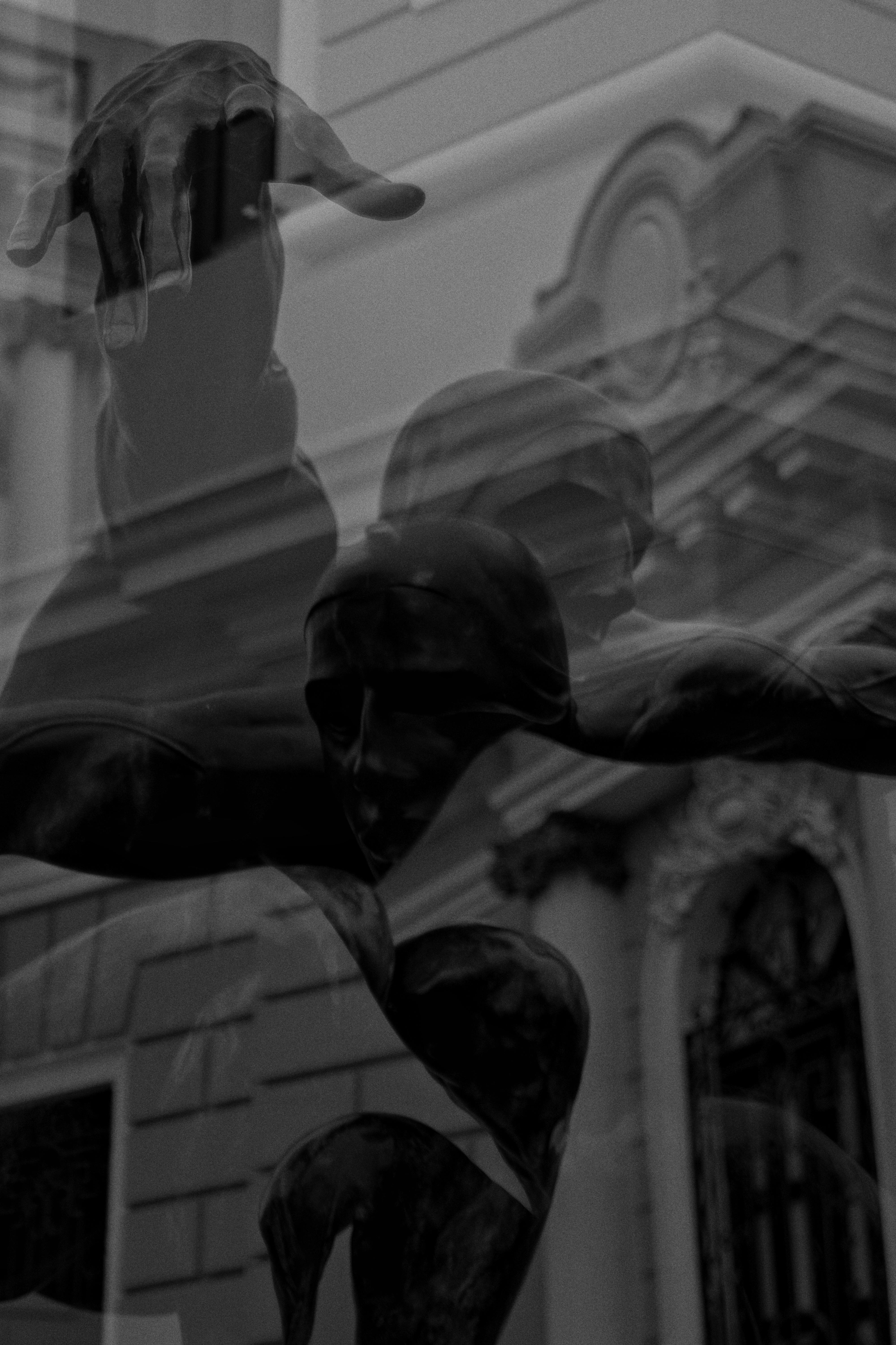 Dark Statues in Double Exposure · Free Stock Photo