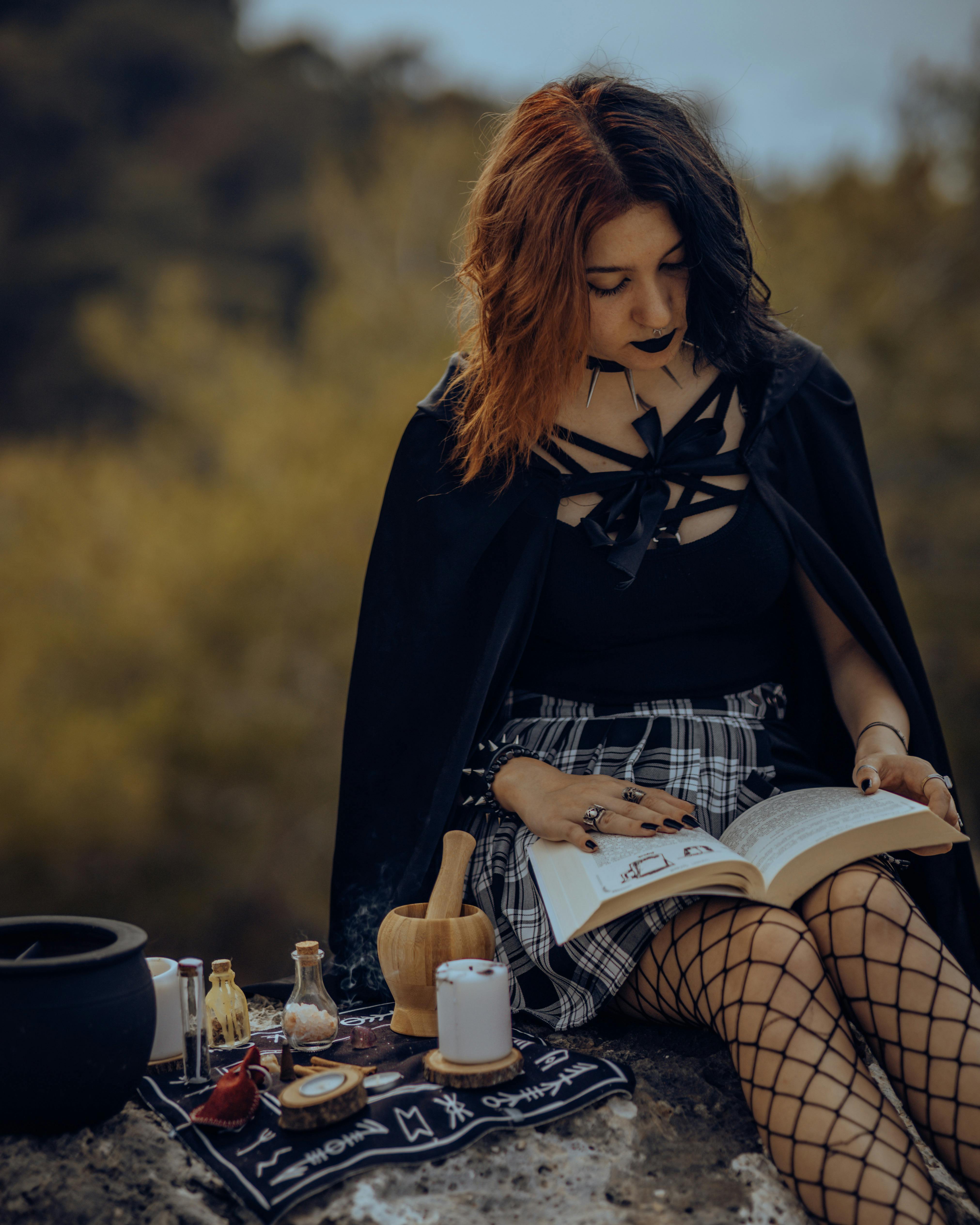 Spell Book with Lighted Black Candles · Free Stock Photo