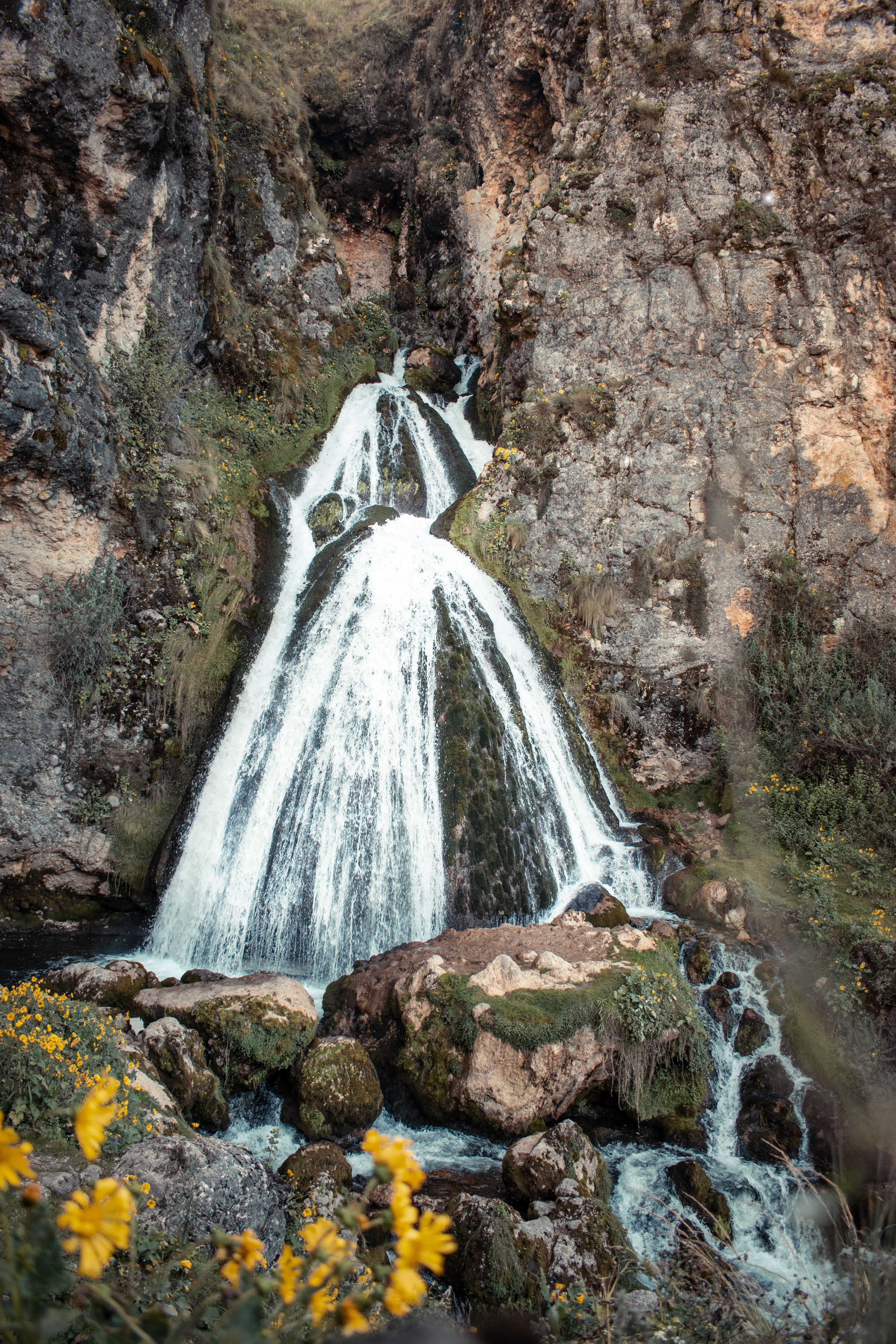 Waterfall on Rock in Nature · Free Stock Photo