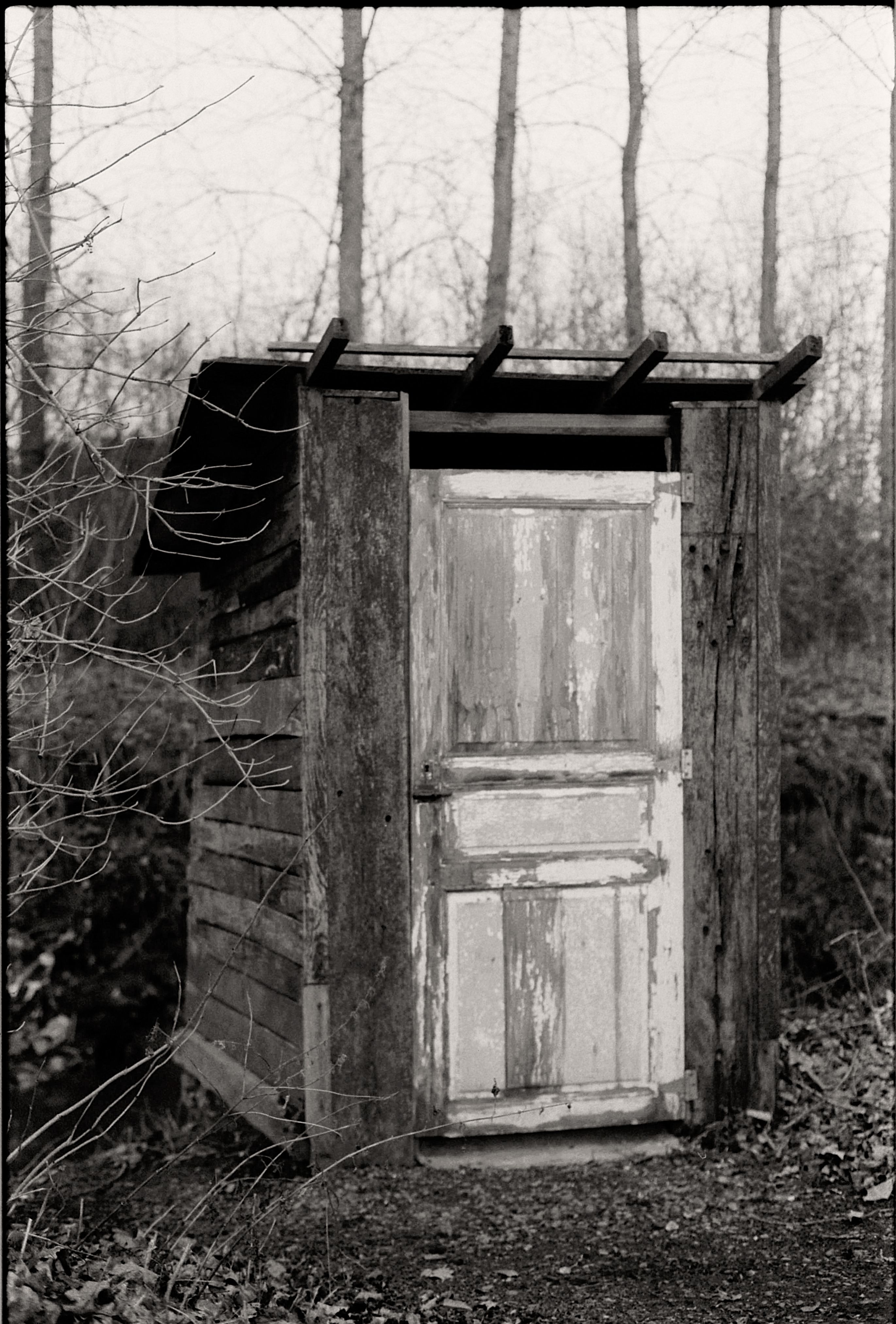 Wooden Privy in Black and White · Free Stock Photo