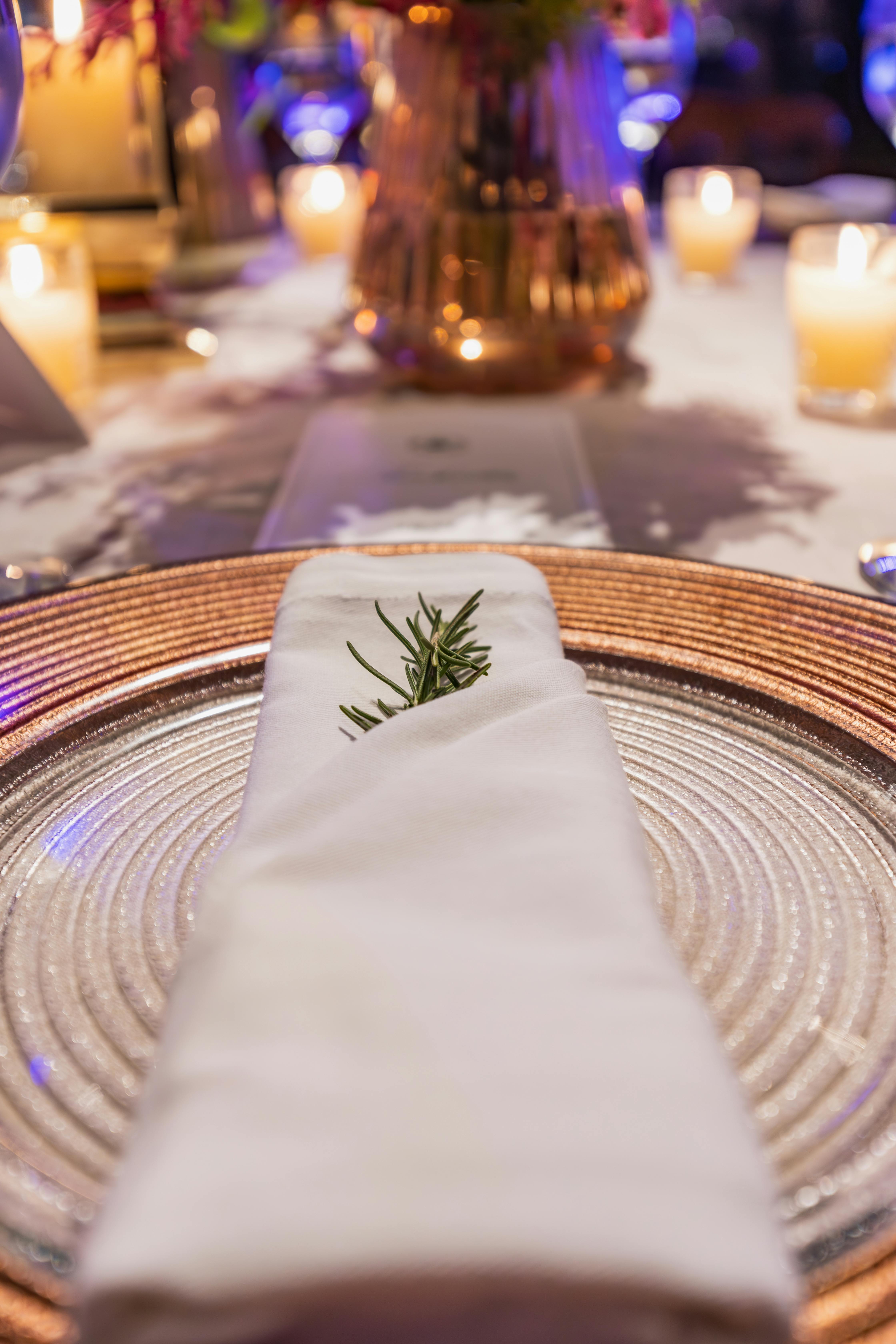 A Napkin on a Plate at an Elegant Dinner Party · Free Stock Photo