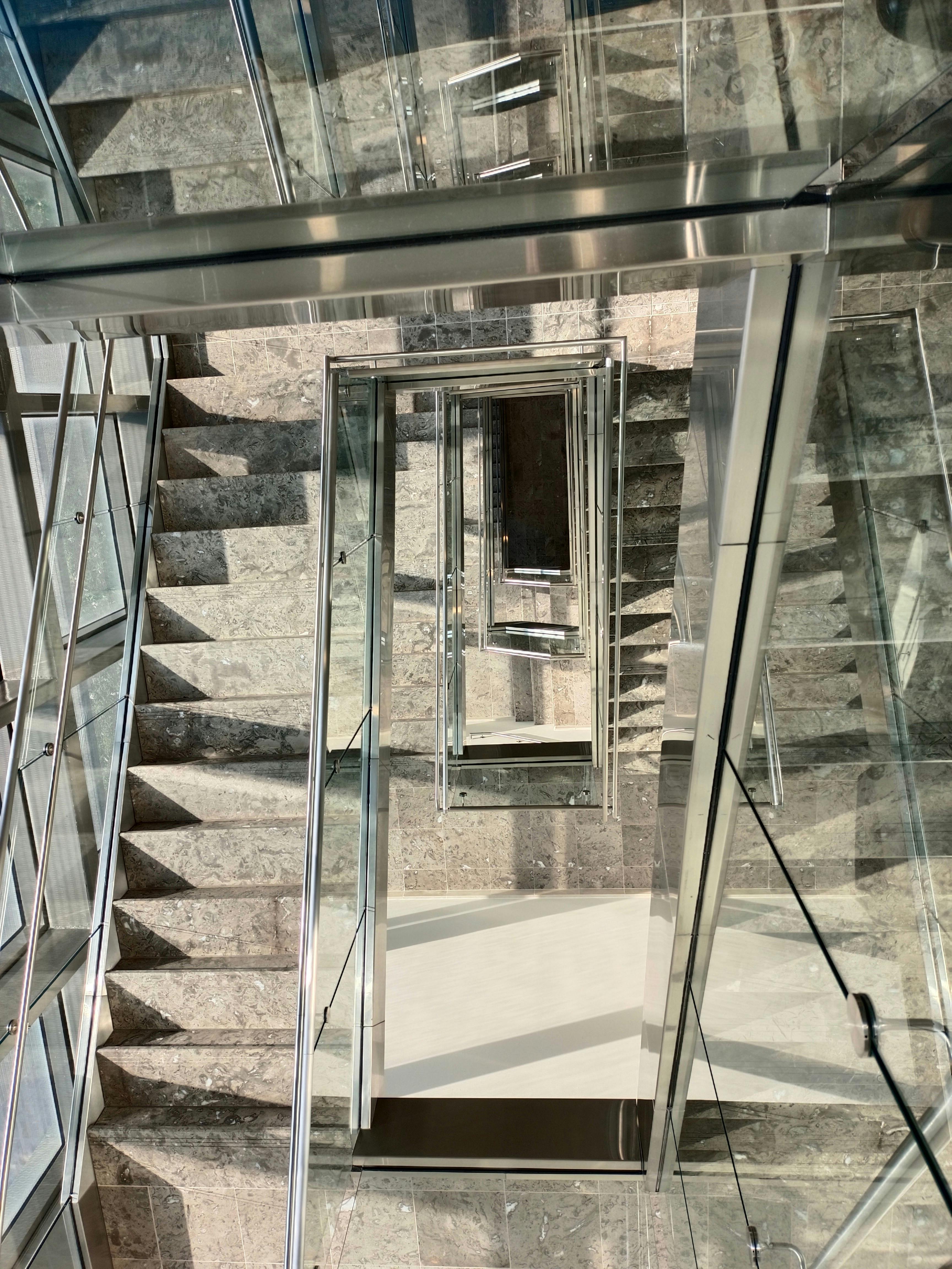 Glass Walls around Stairs · Free Stock Photo