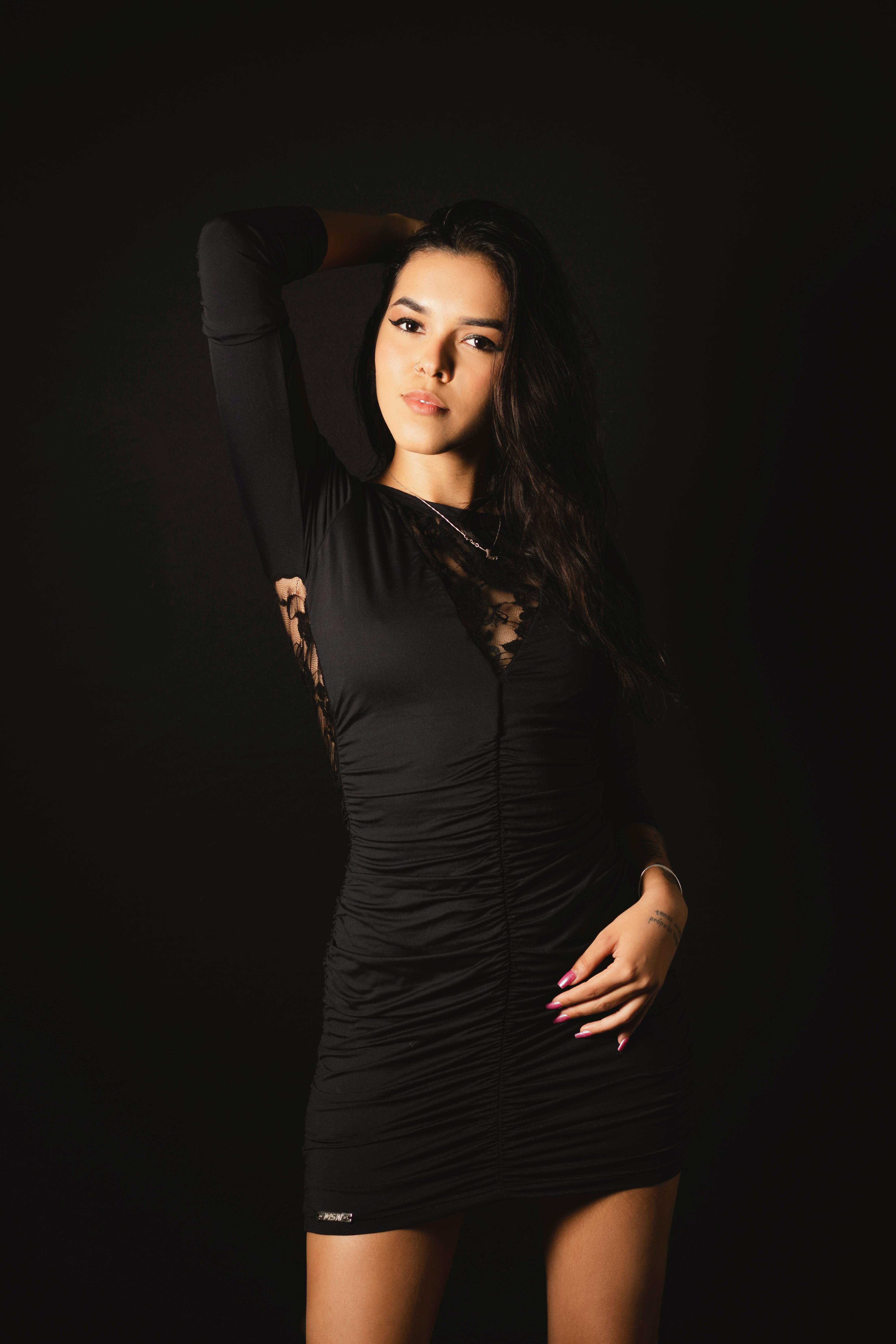 Model in Black Mini Dress · Free Stock Photo