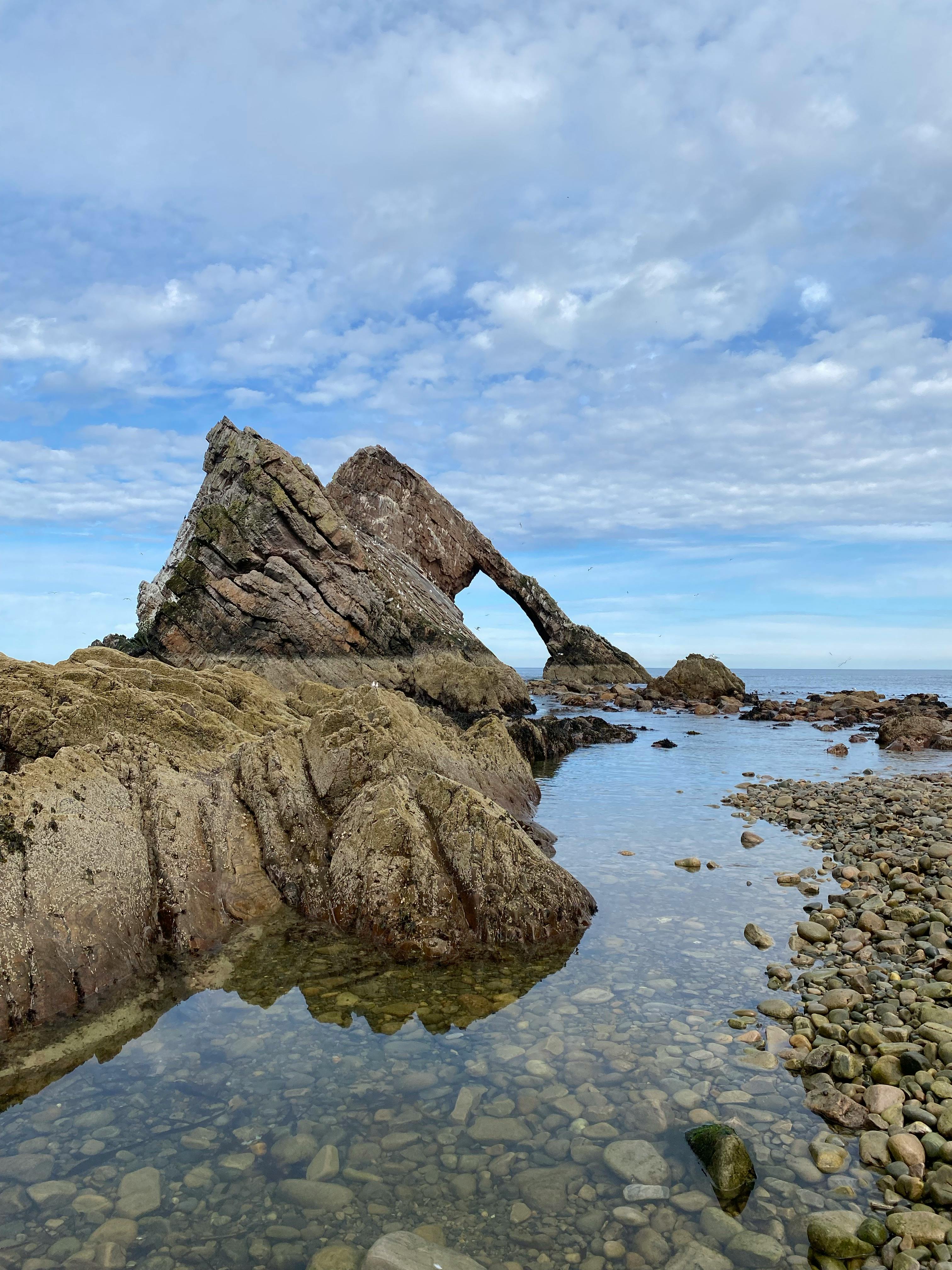 Eroded Rocks on Sea Shore in Portknockie in Scotland · Free Stock Photo