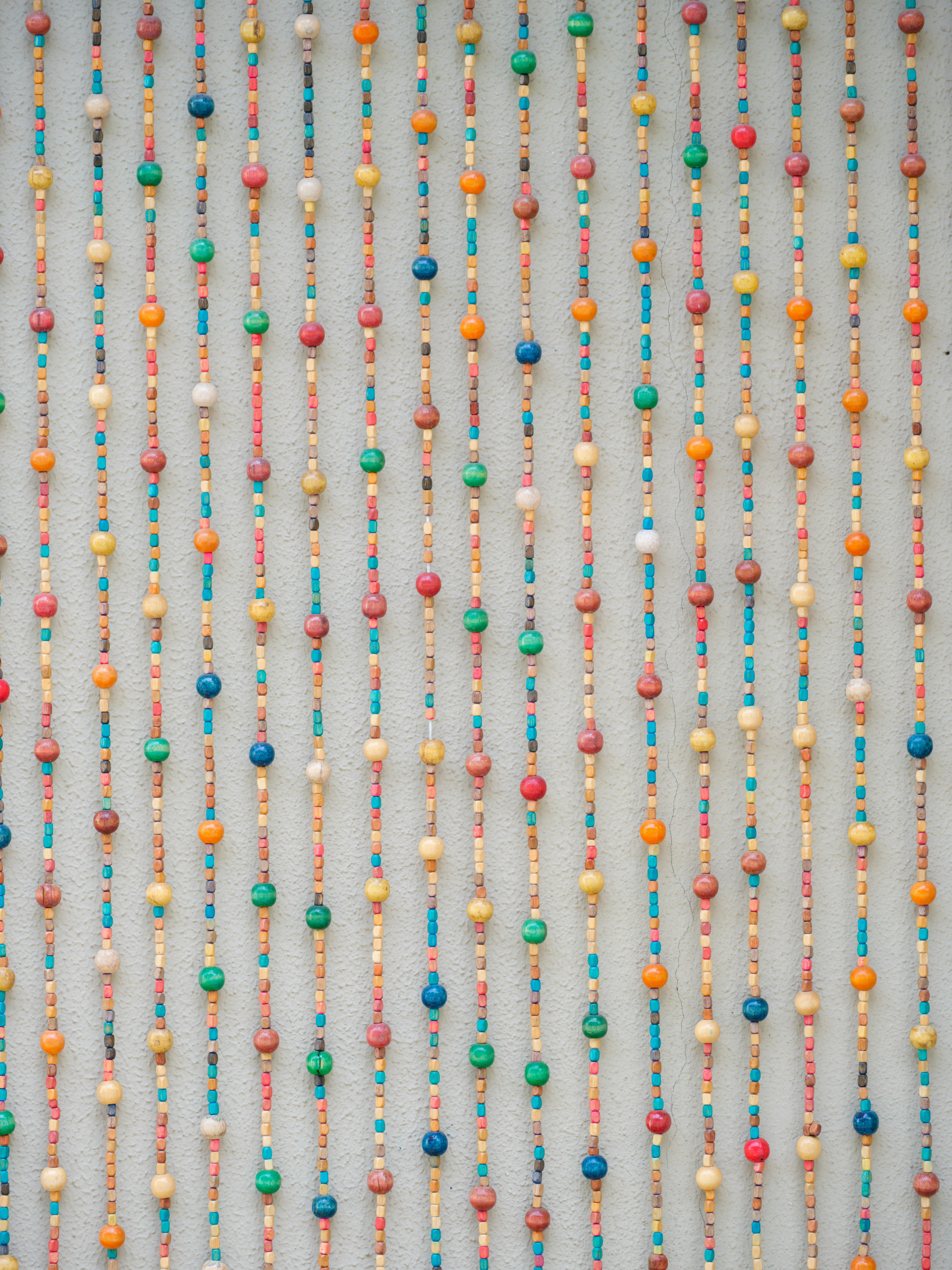 Close-up of Lines of Colorful Beads · Free Stock Photo