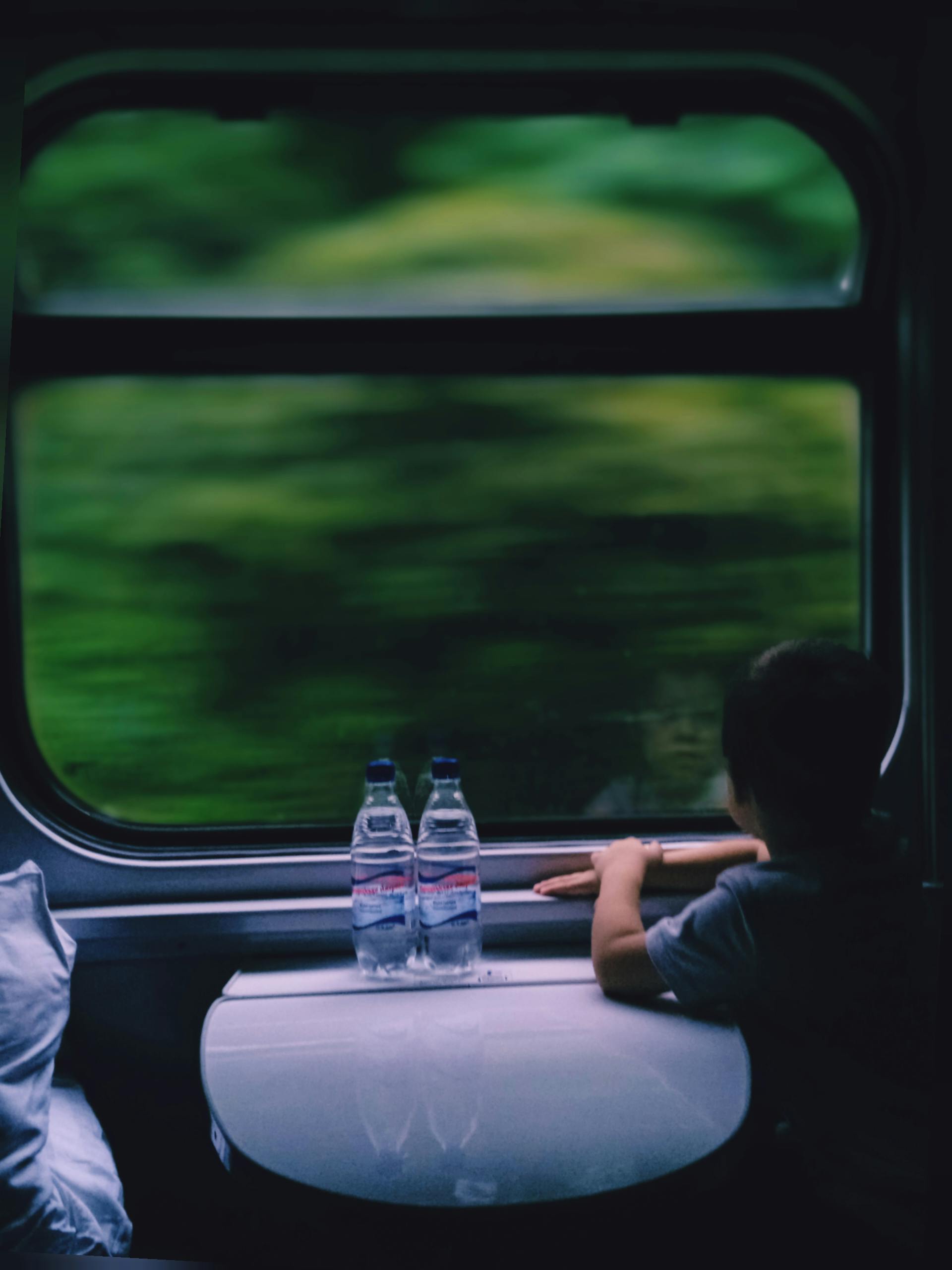 People Sitting by the Window in a Train · Free Stock Photo