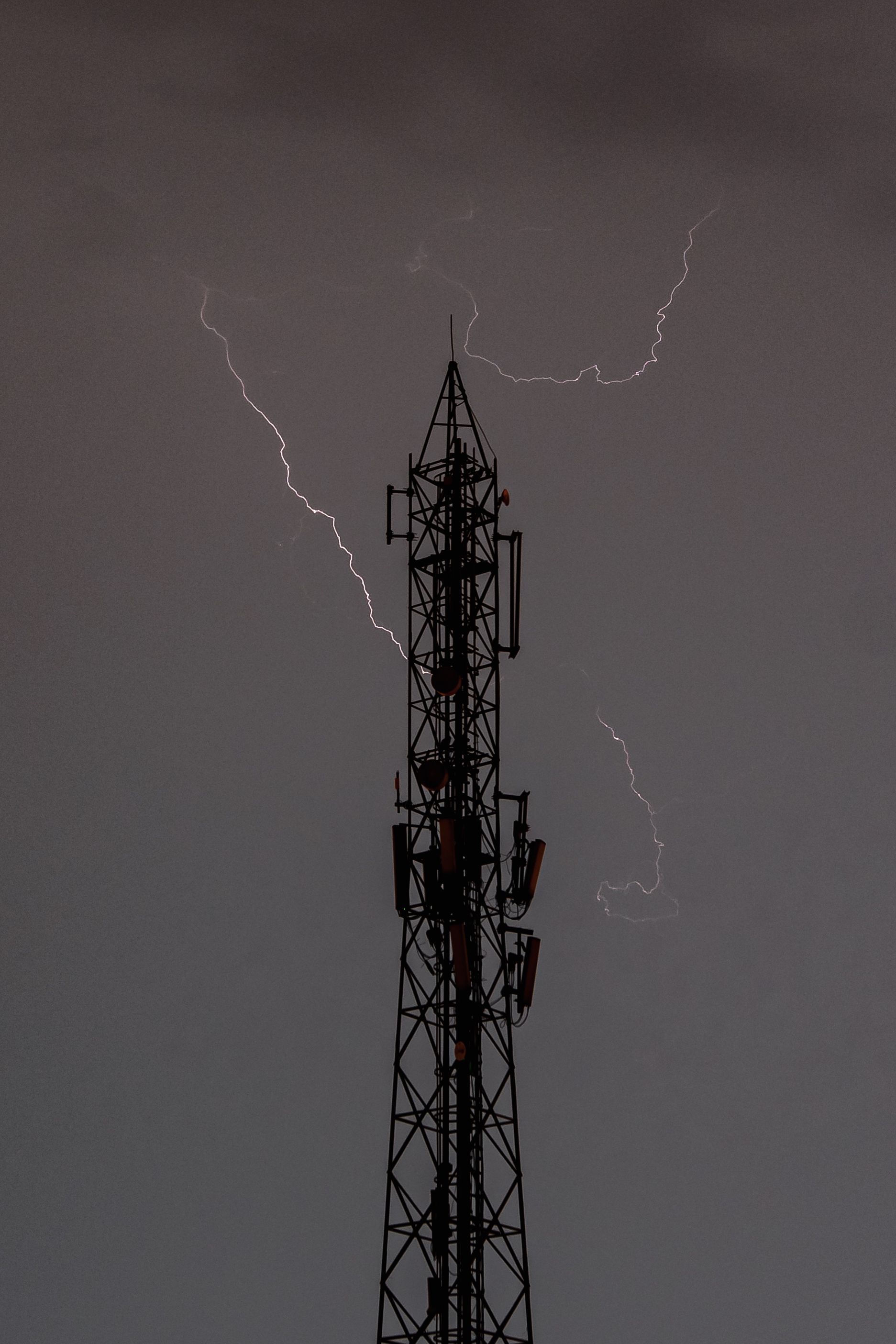 Lightnings over Broadcast Tower · Free Stock Photo