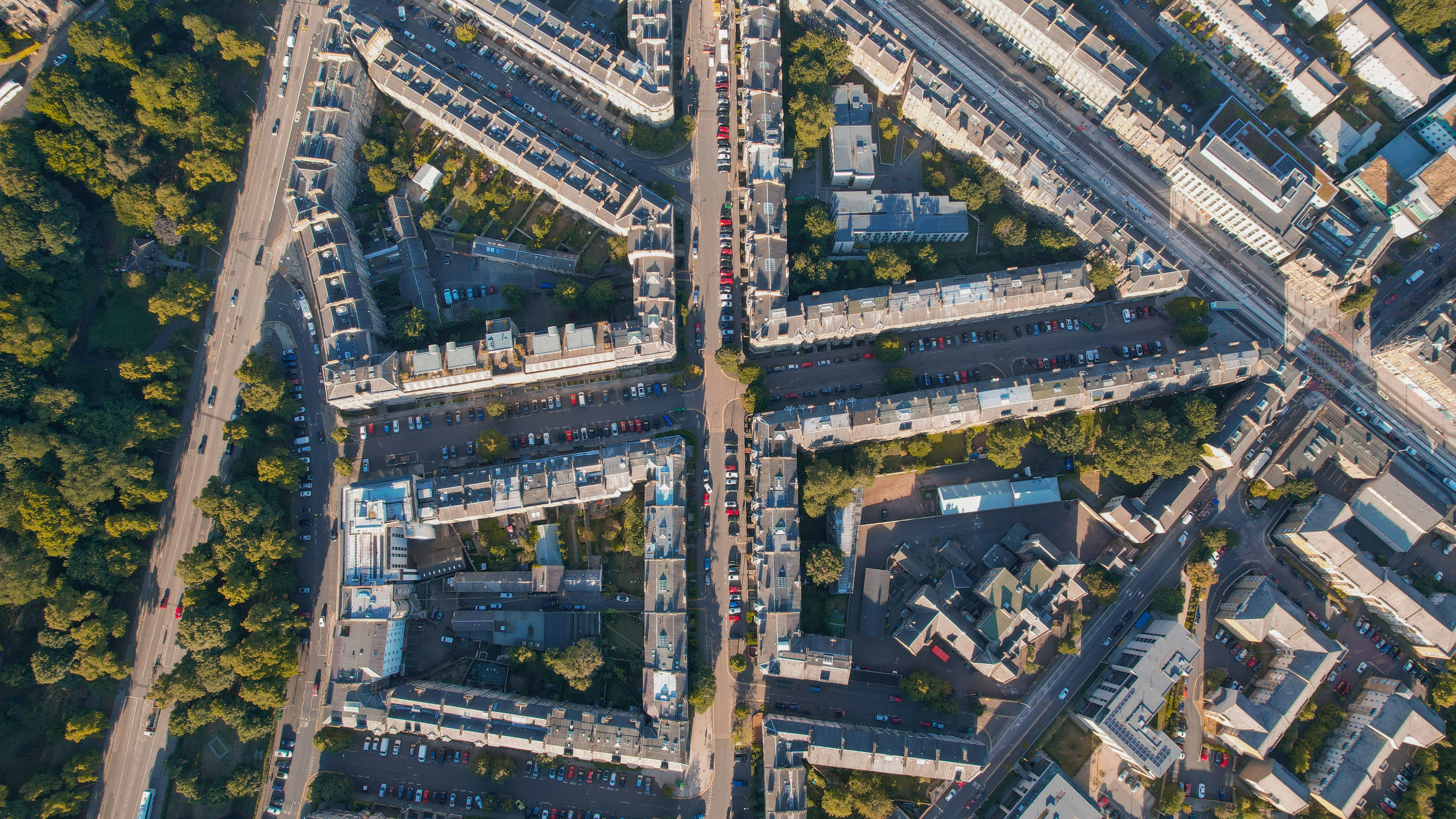 Streets in a Town Seen From Above · Free Stock Photo