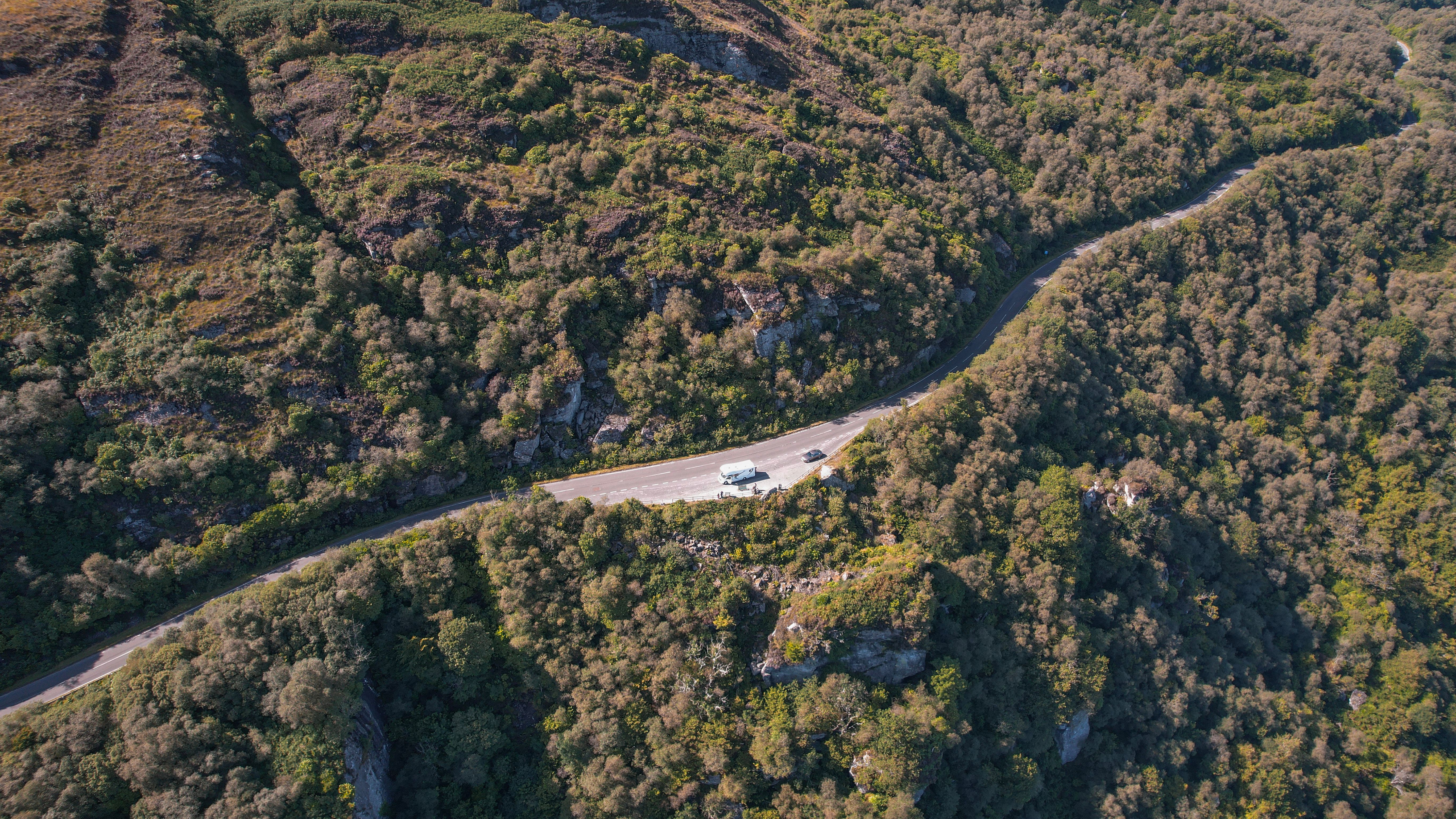 Aerial View of Mountain Road · Free Stock Photo