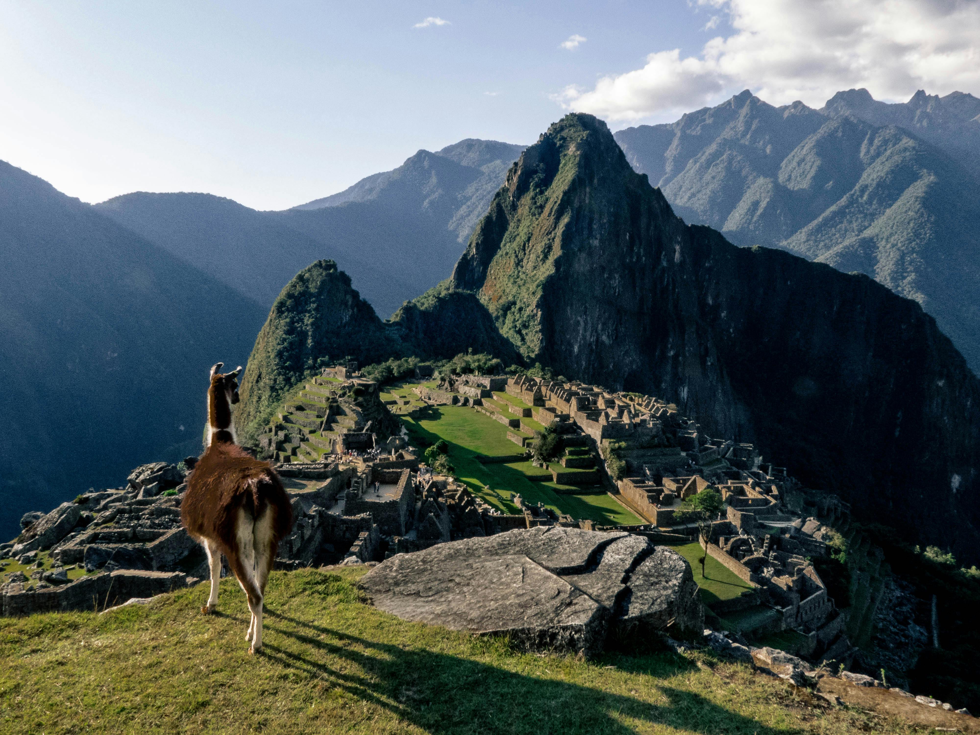 High Angle View of Machu Picchu and Mountains · Free Stock Photo