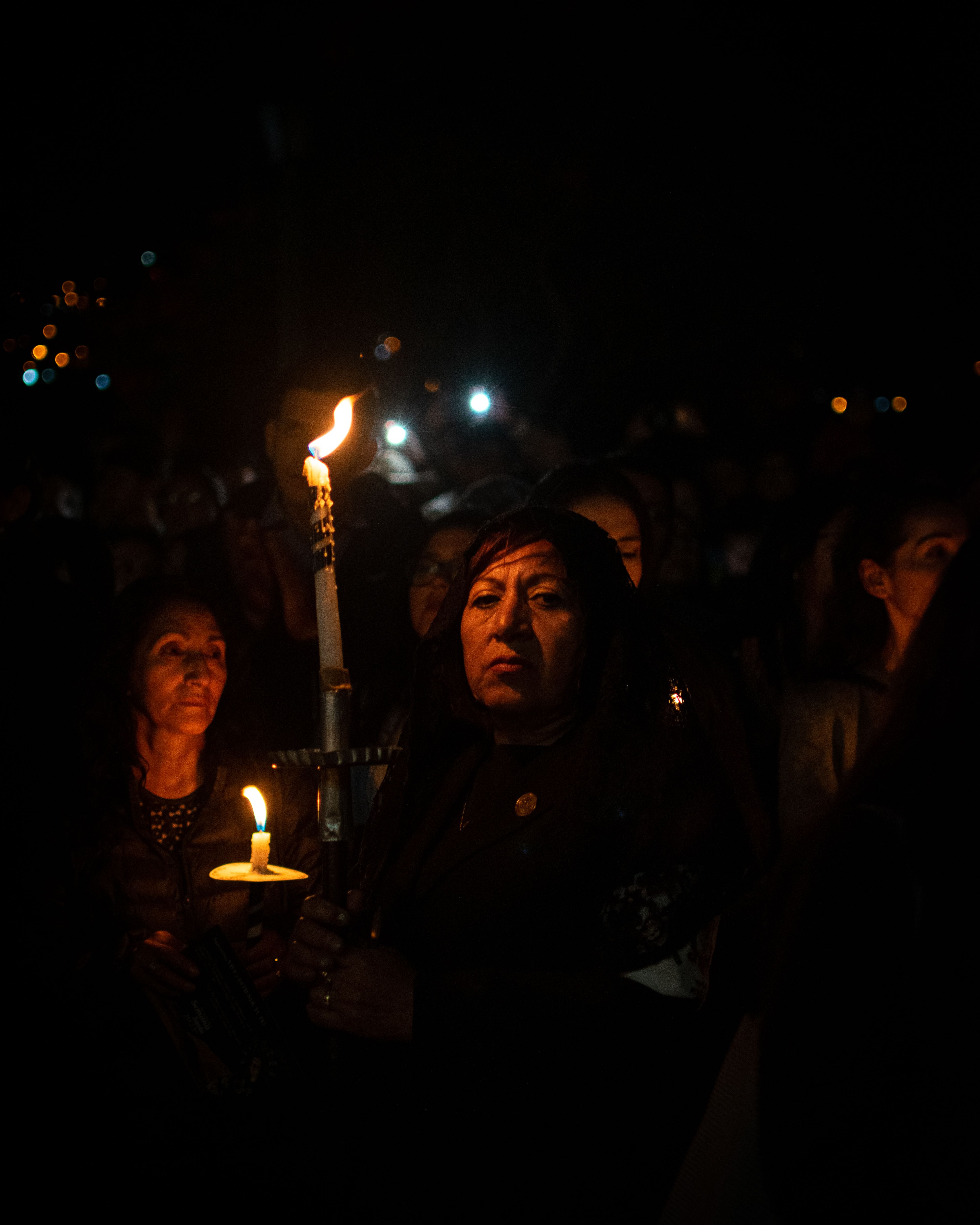 Women with Candles at Night · Free Stock Photo