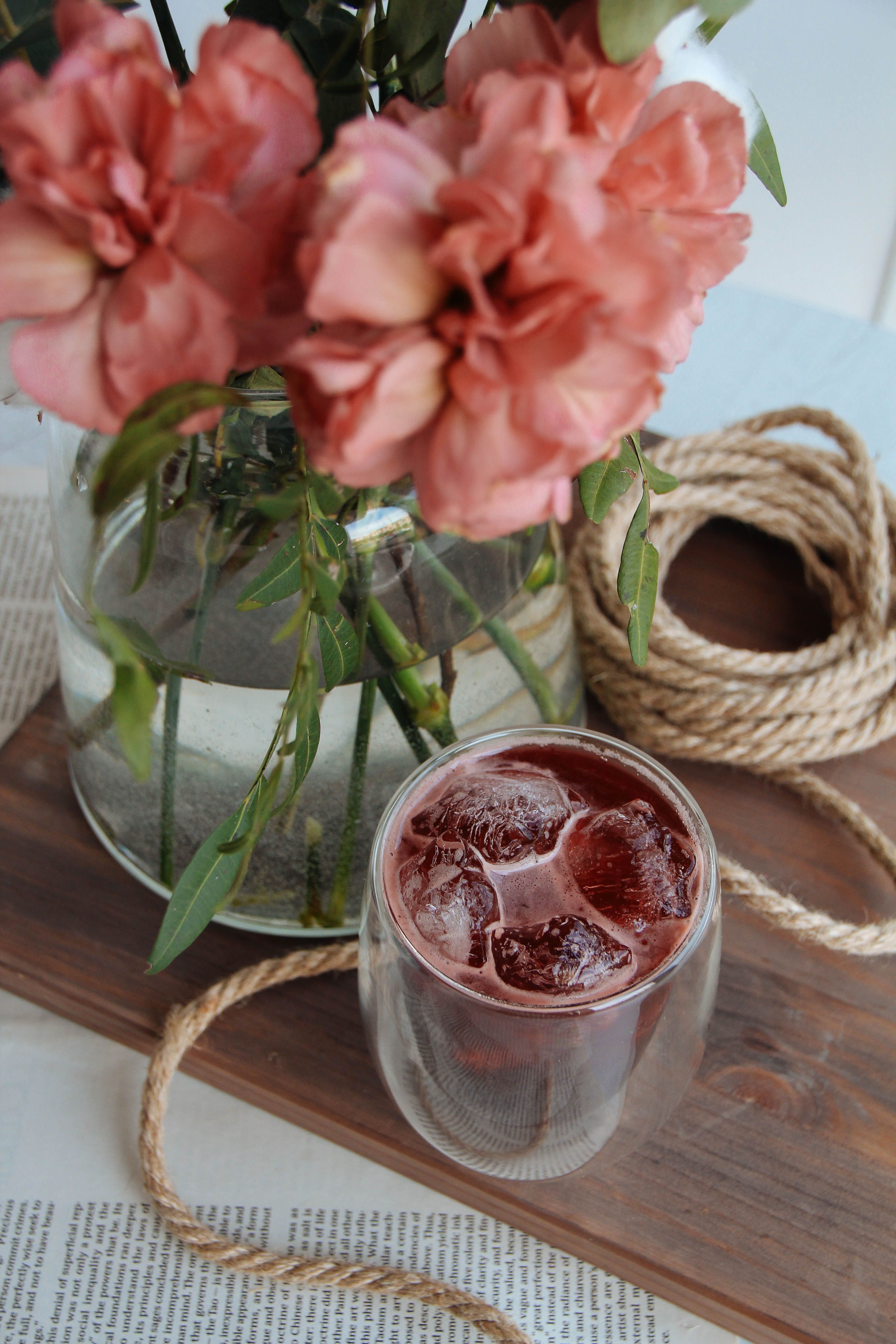 Iced Coffee by Vase · Free Stock Photo