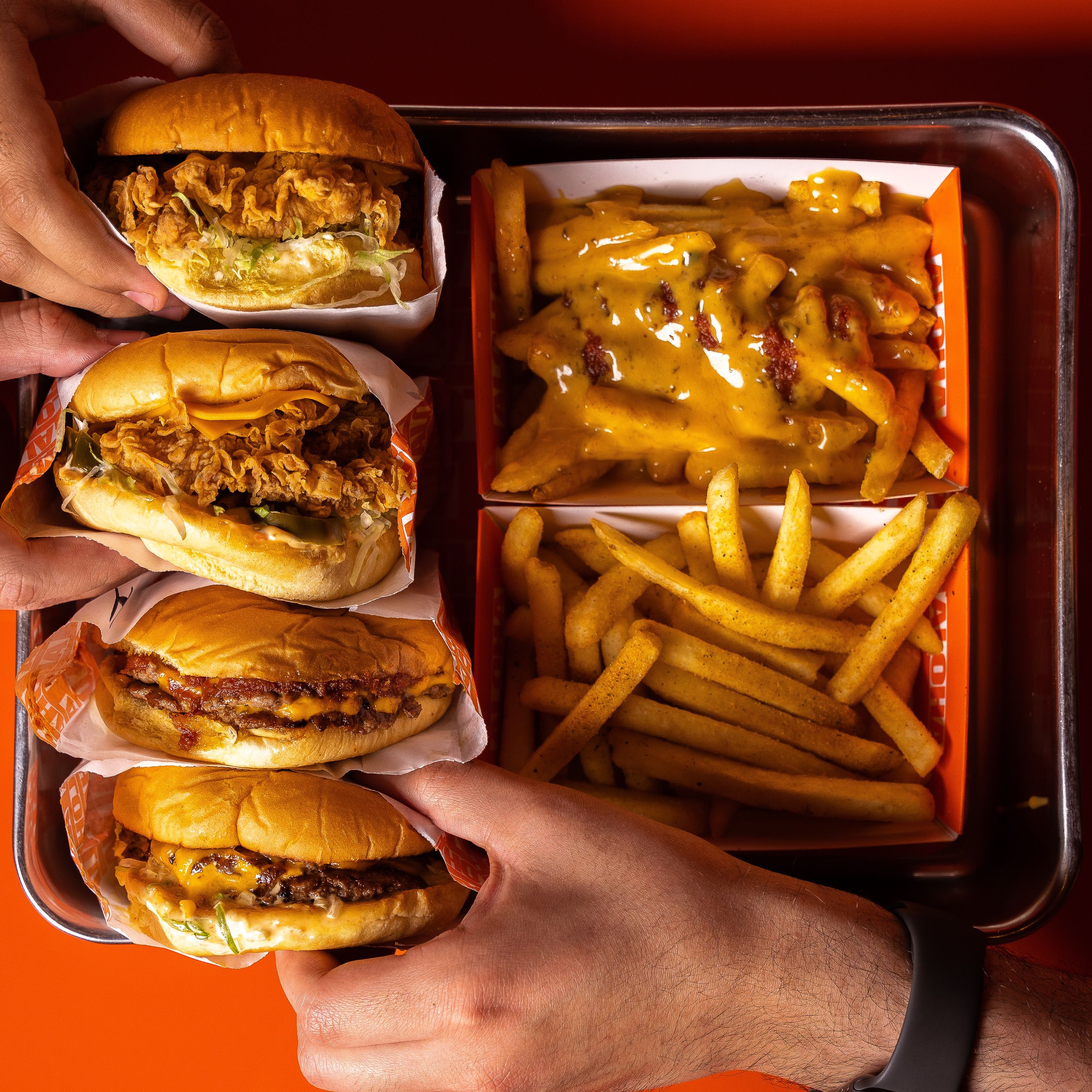 Burgers and French Fries in Box · Free Stock Photo