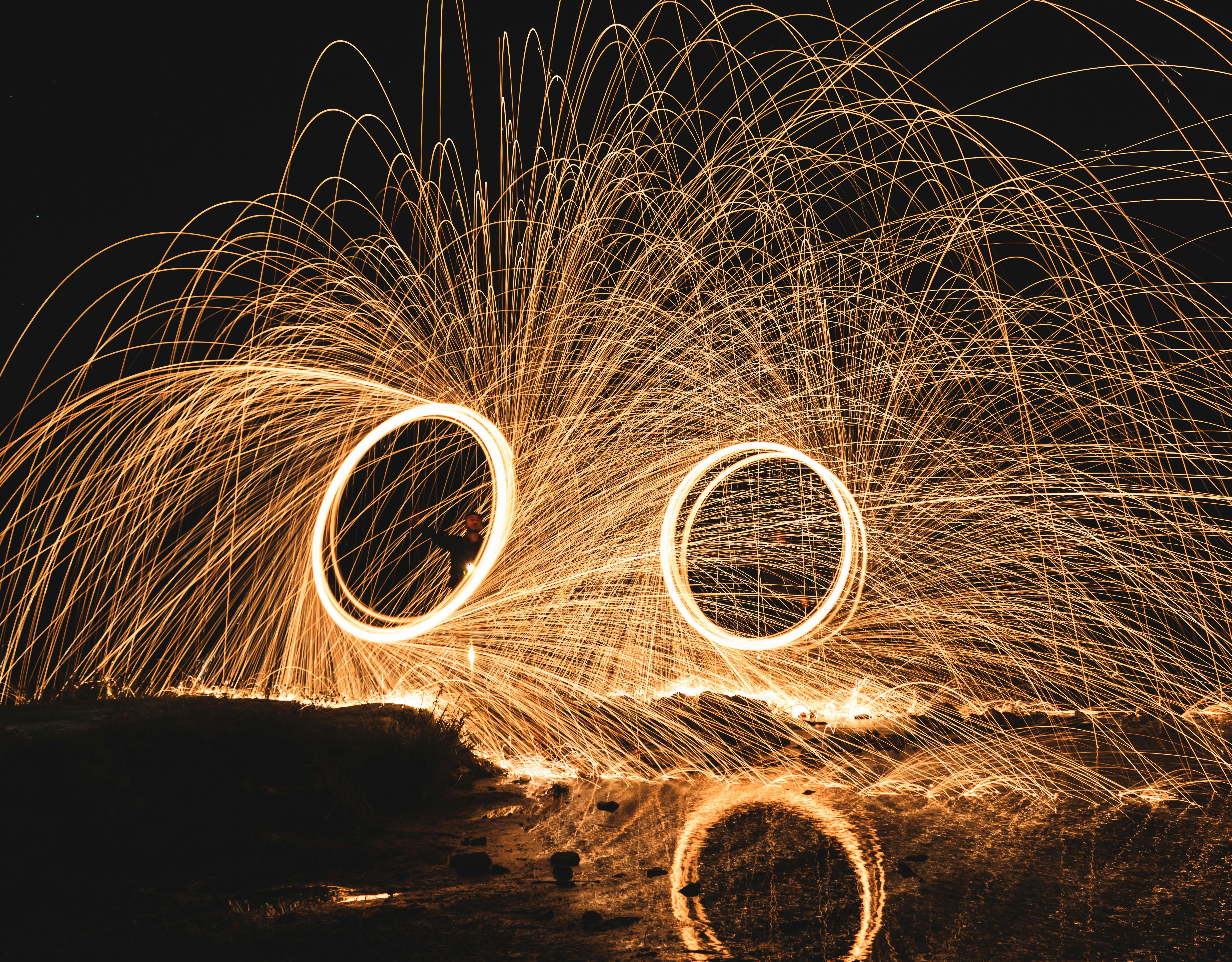 Fire Wheels Light Painting · Free Stock Photo