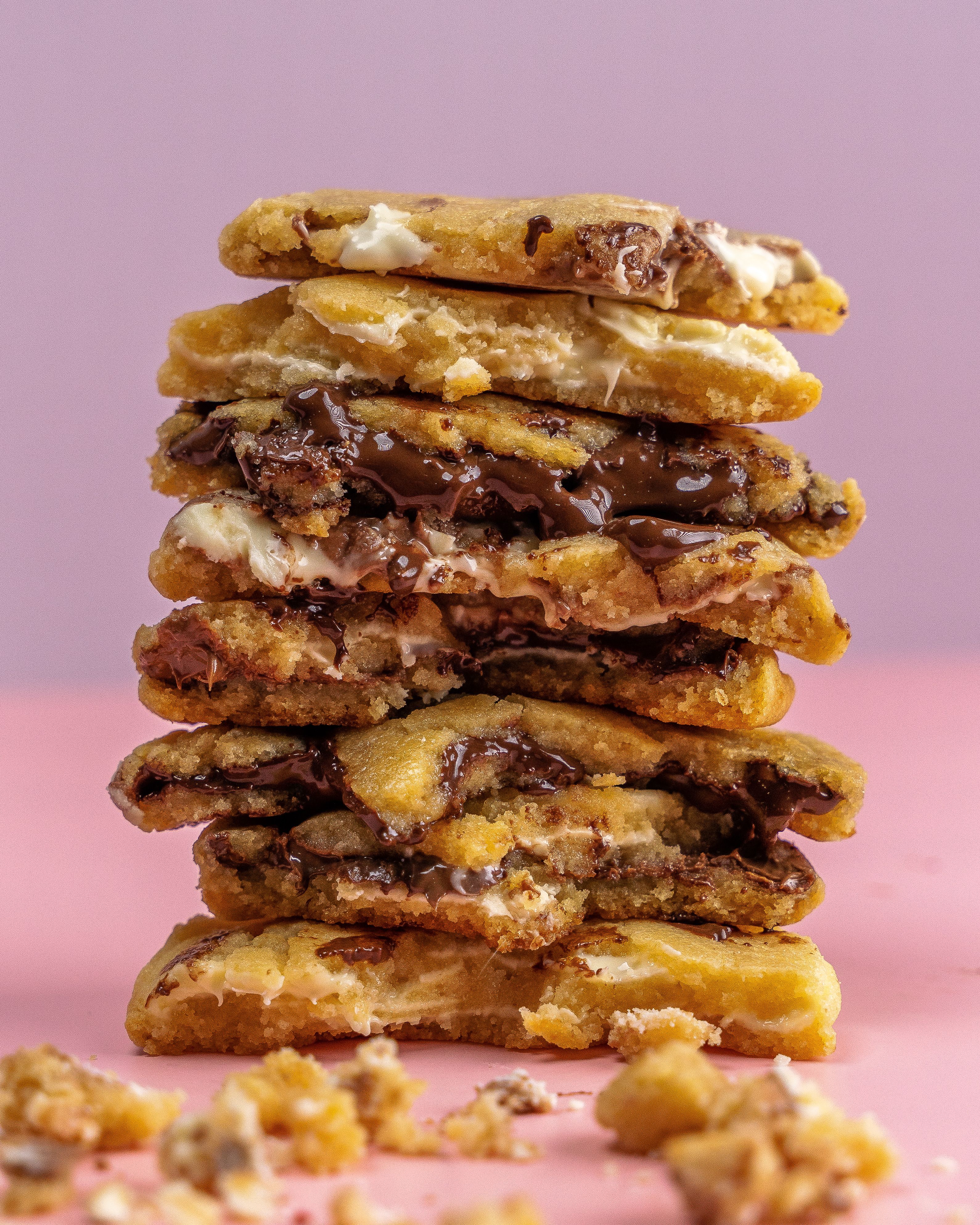 Stack of Cookies with Filling Flowing Out · Free Stock Photo