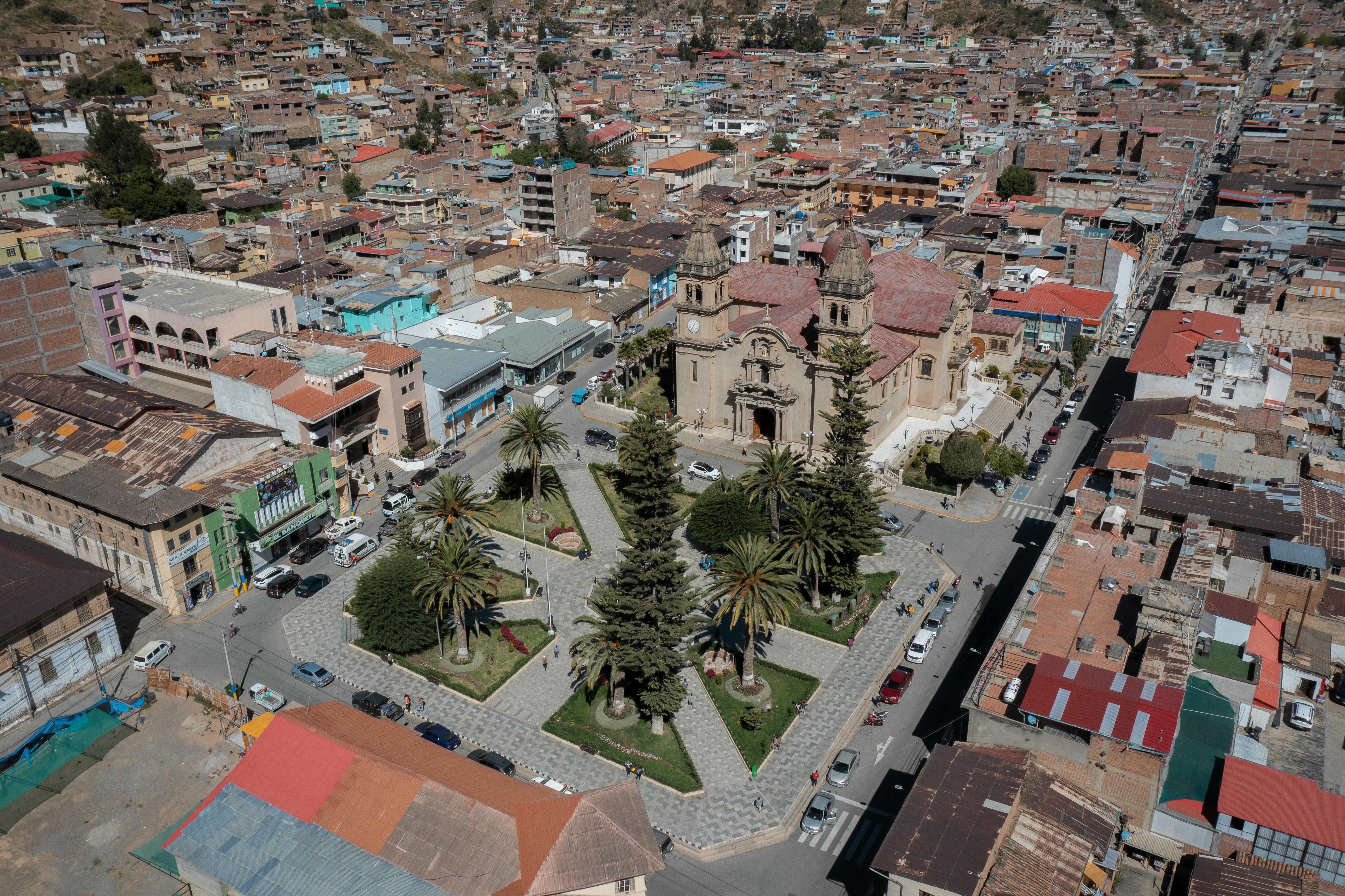 Aerial View of the Main Square in Tarma, Peru · Free Stock Photo