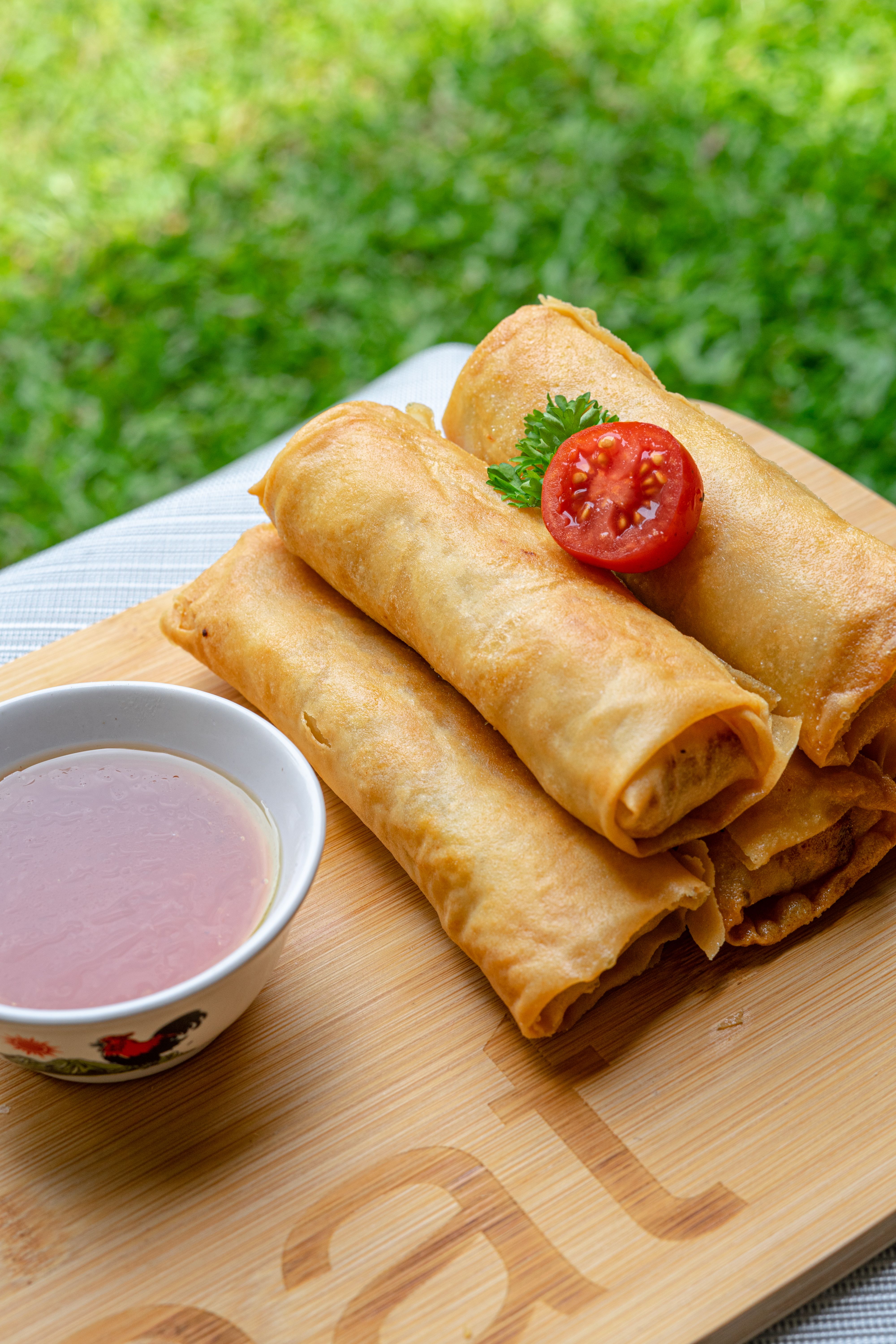 Spring Rolls On White Ceramic Plate · Free Stock Photo