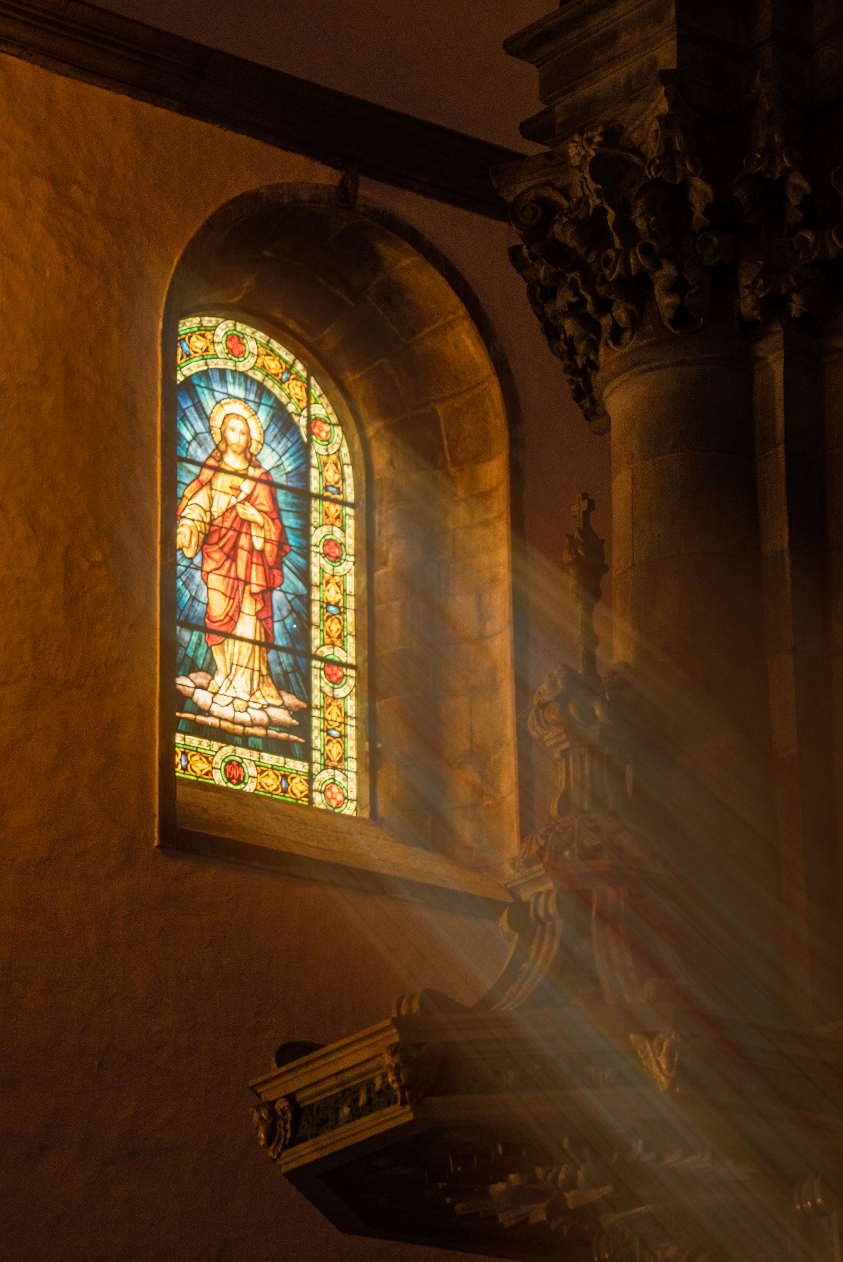 A Stained Glass Window in a Church · Free Stock Photo