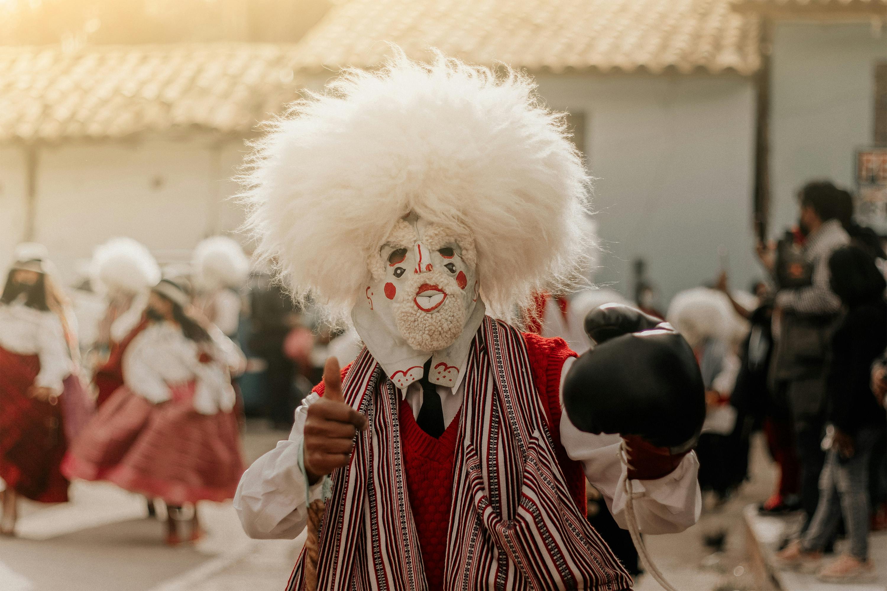 Man Wearing Traditional Mask on a Parade · Free Stock Photo