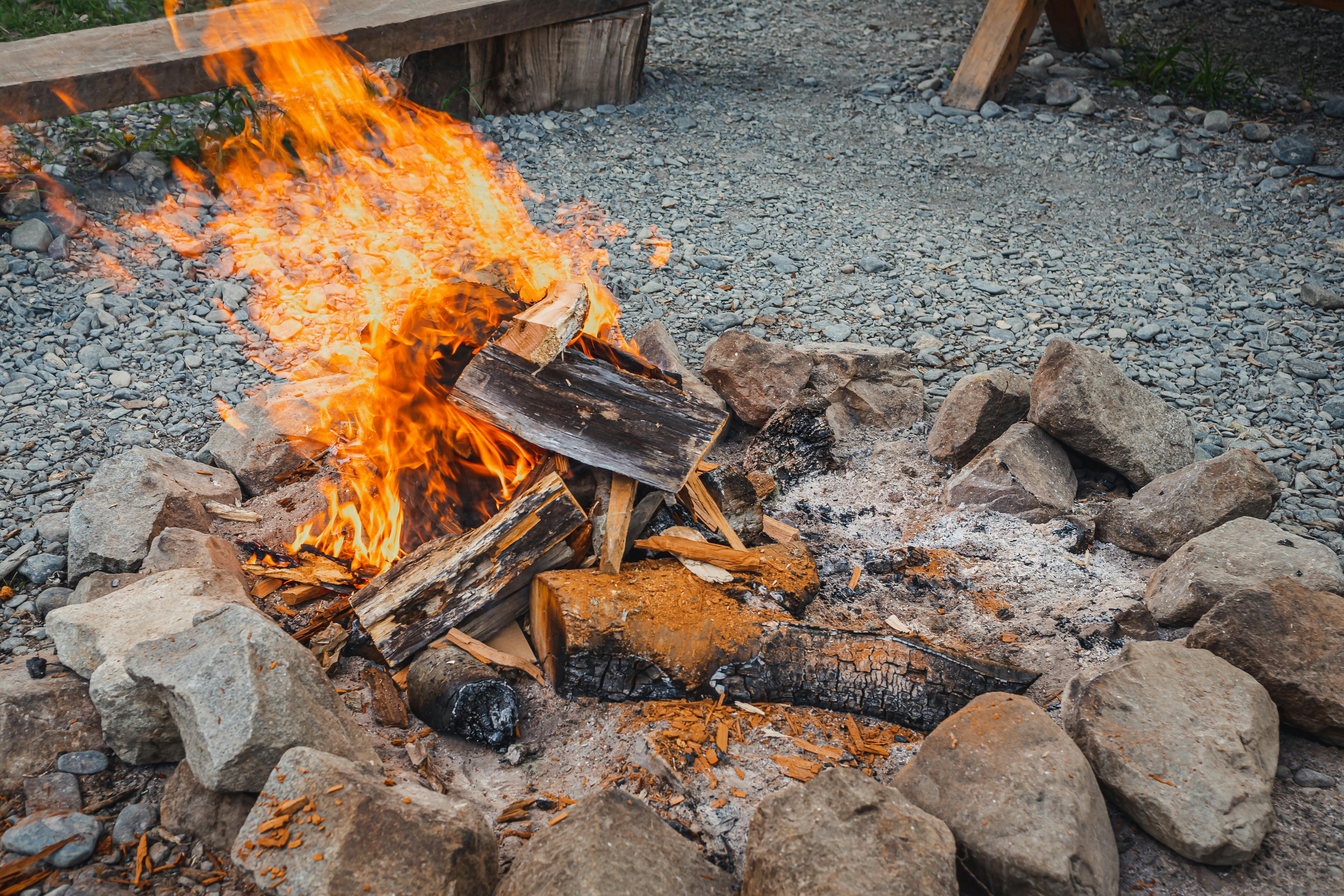 Campfire in Wind · Free Stock Photo