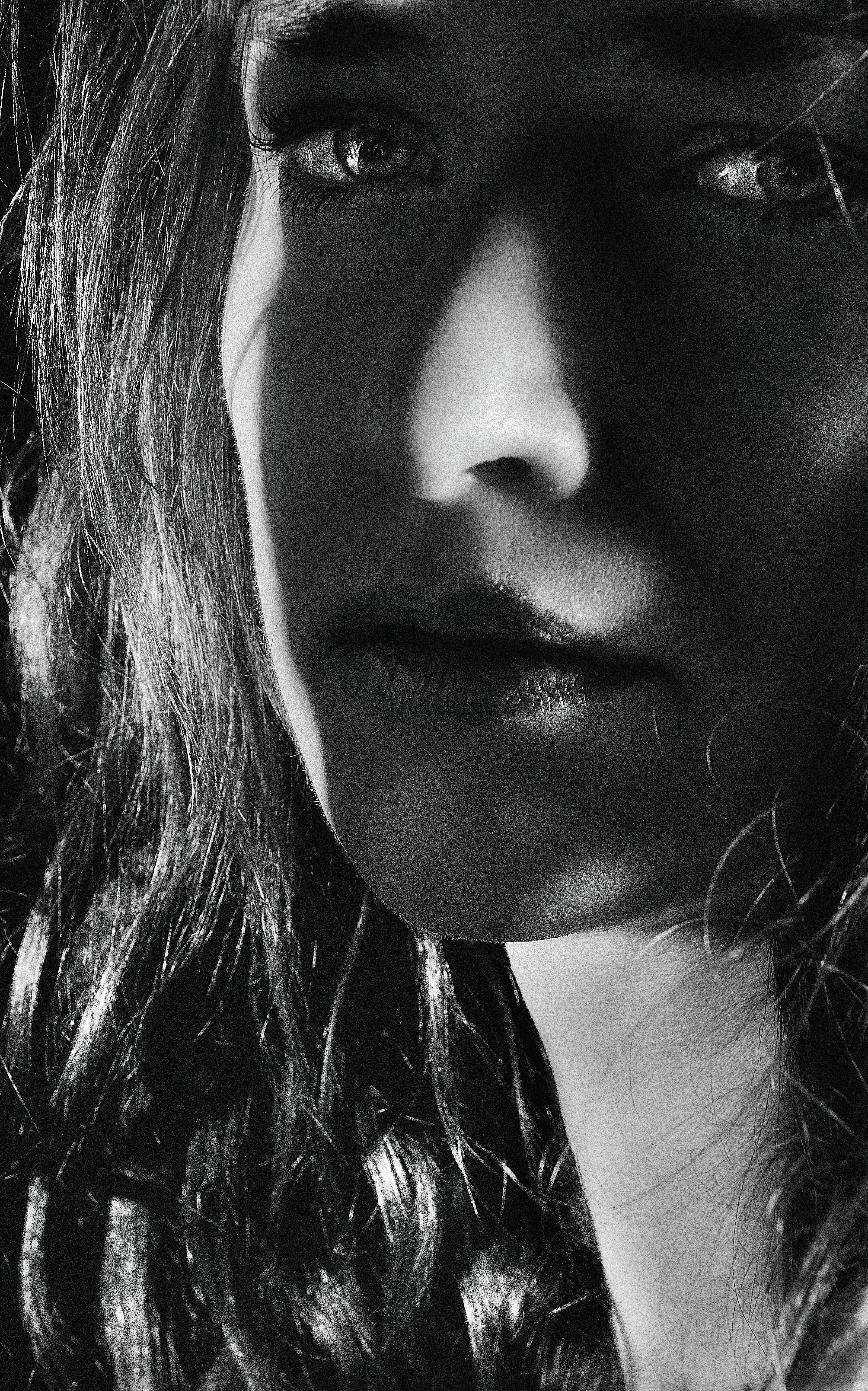 Woman Posing with Face Covered by Hair · Free Stock Photo