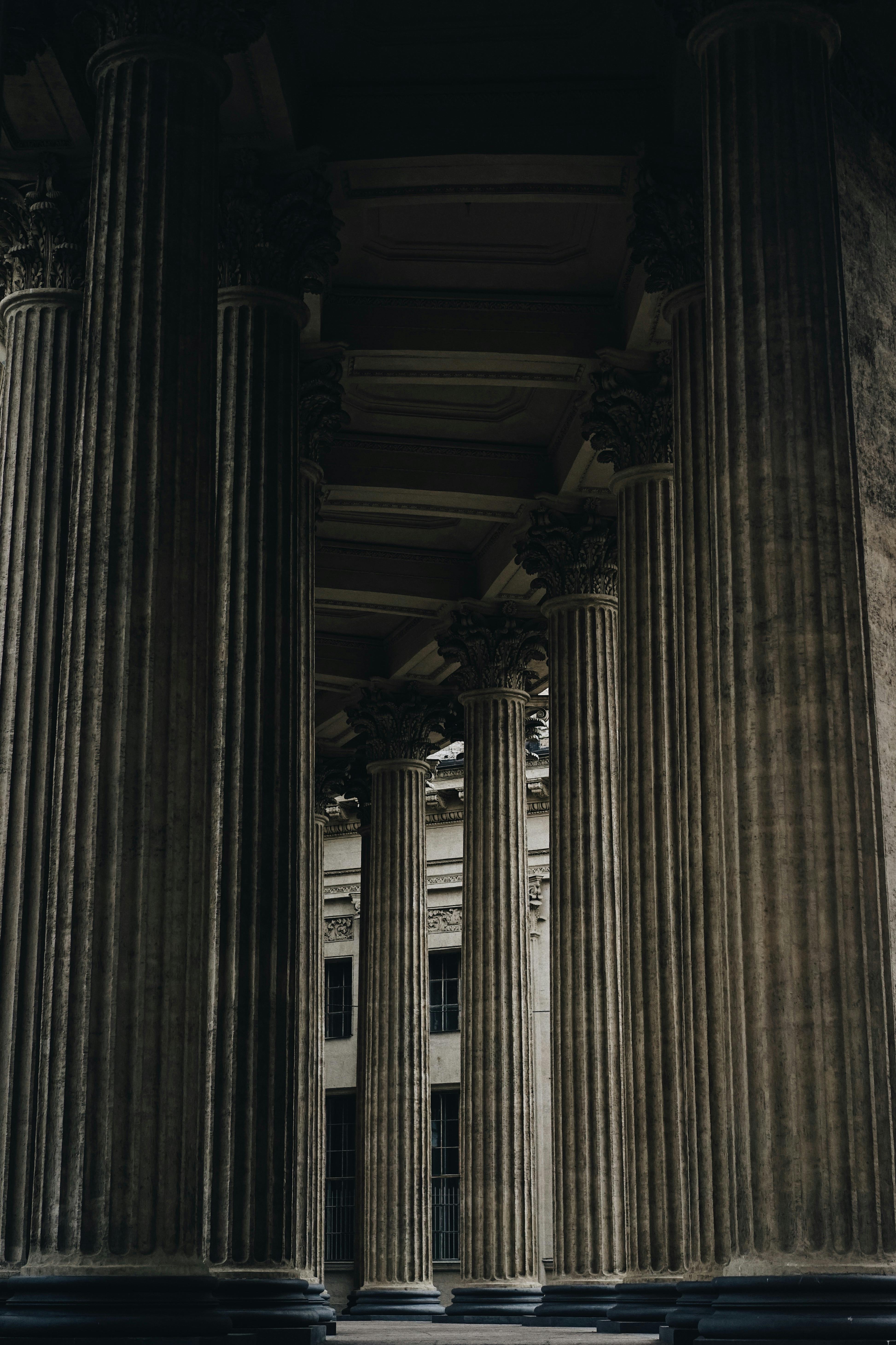 Monumental Columns in Building · Free Stock Photo