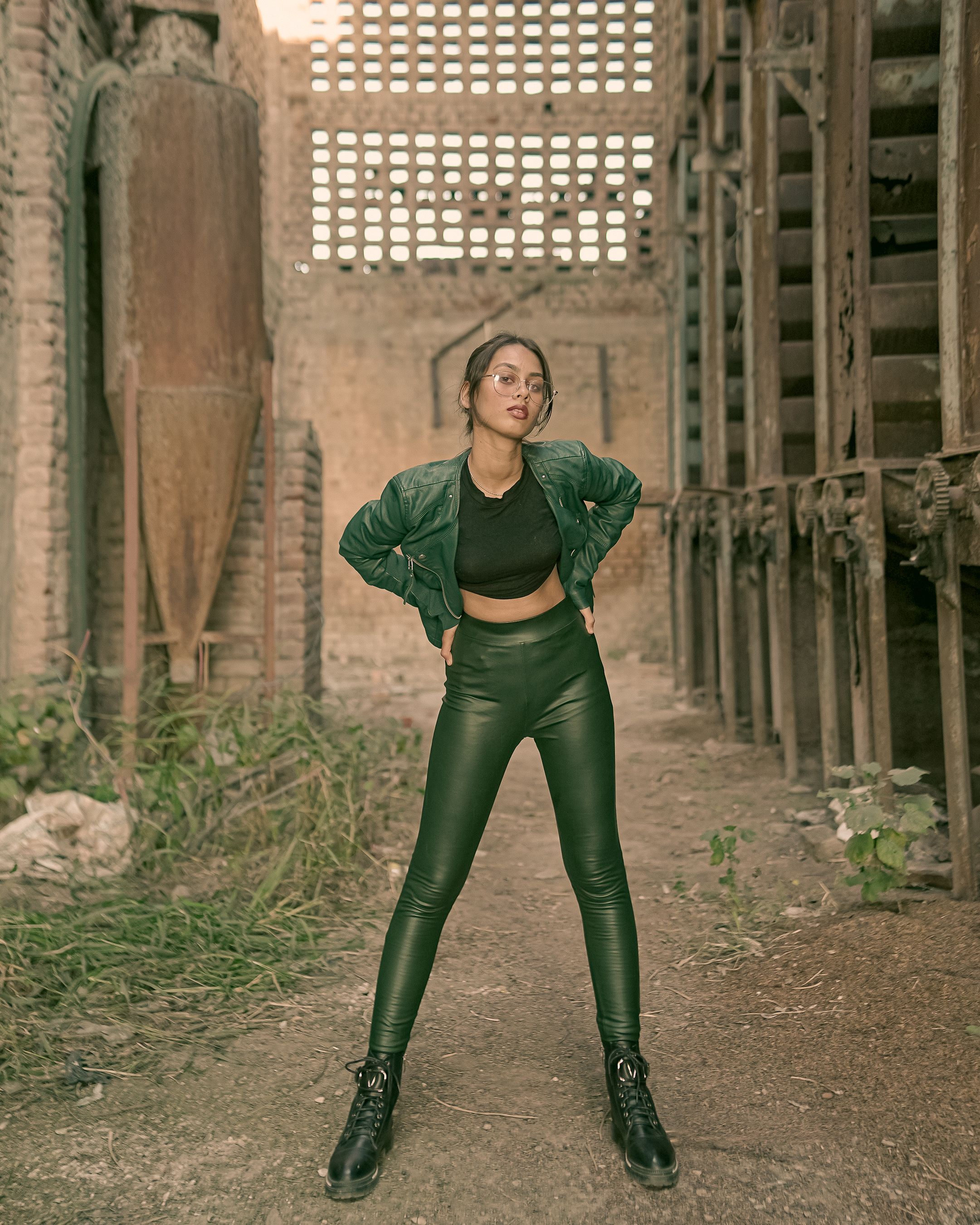 Portrait of Woman in Sunglasses and Leather Jacket · Free Stock Photo