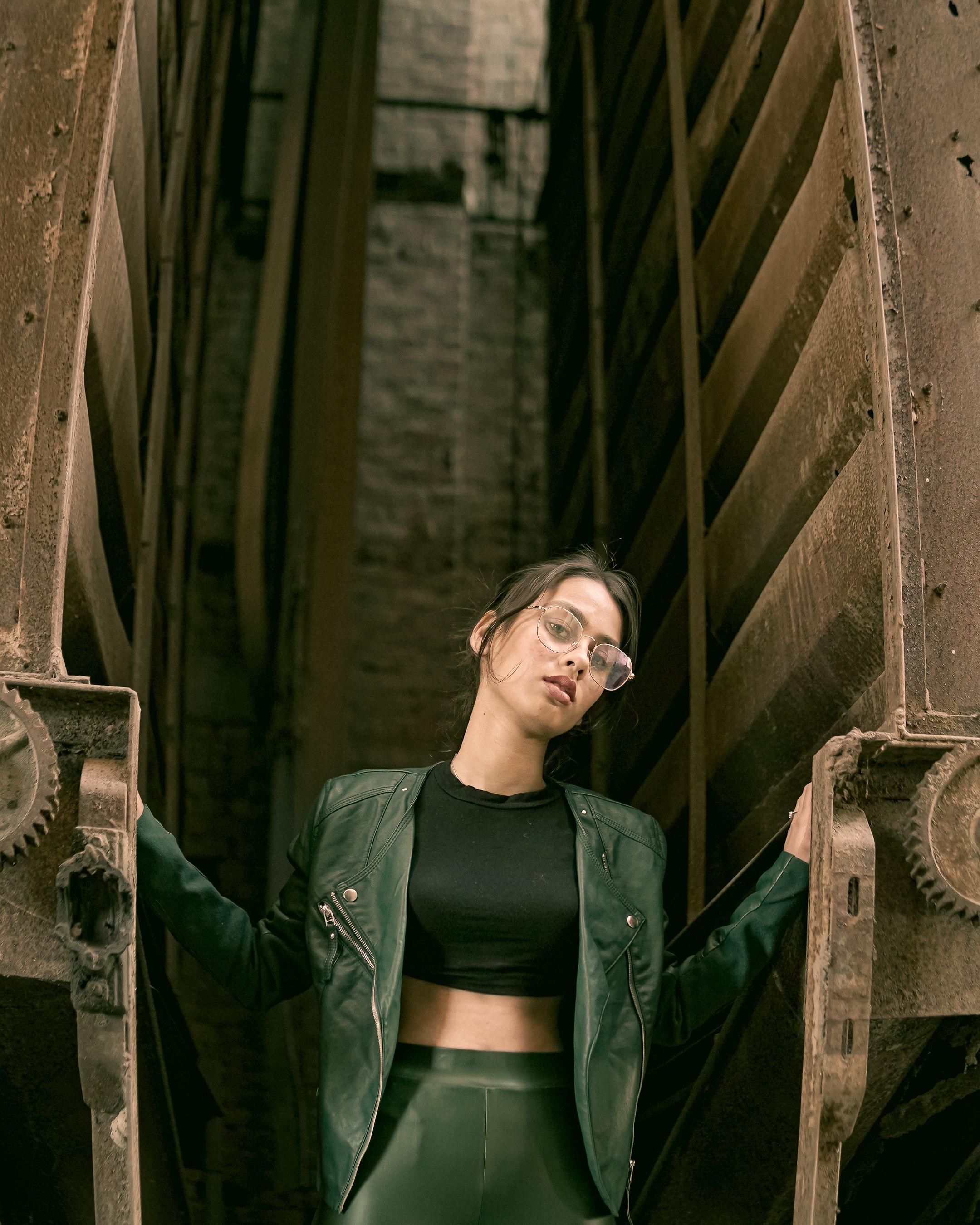 Portrait of Woman in Sunglasses and Leather Jacket · Free Stock Photo