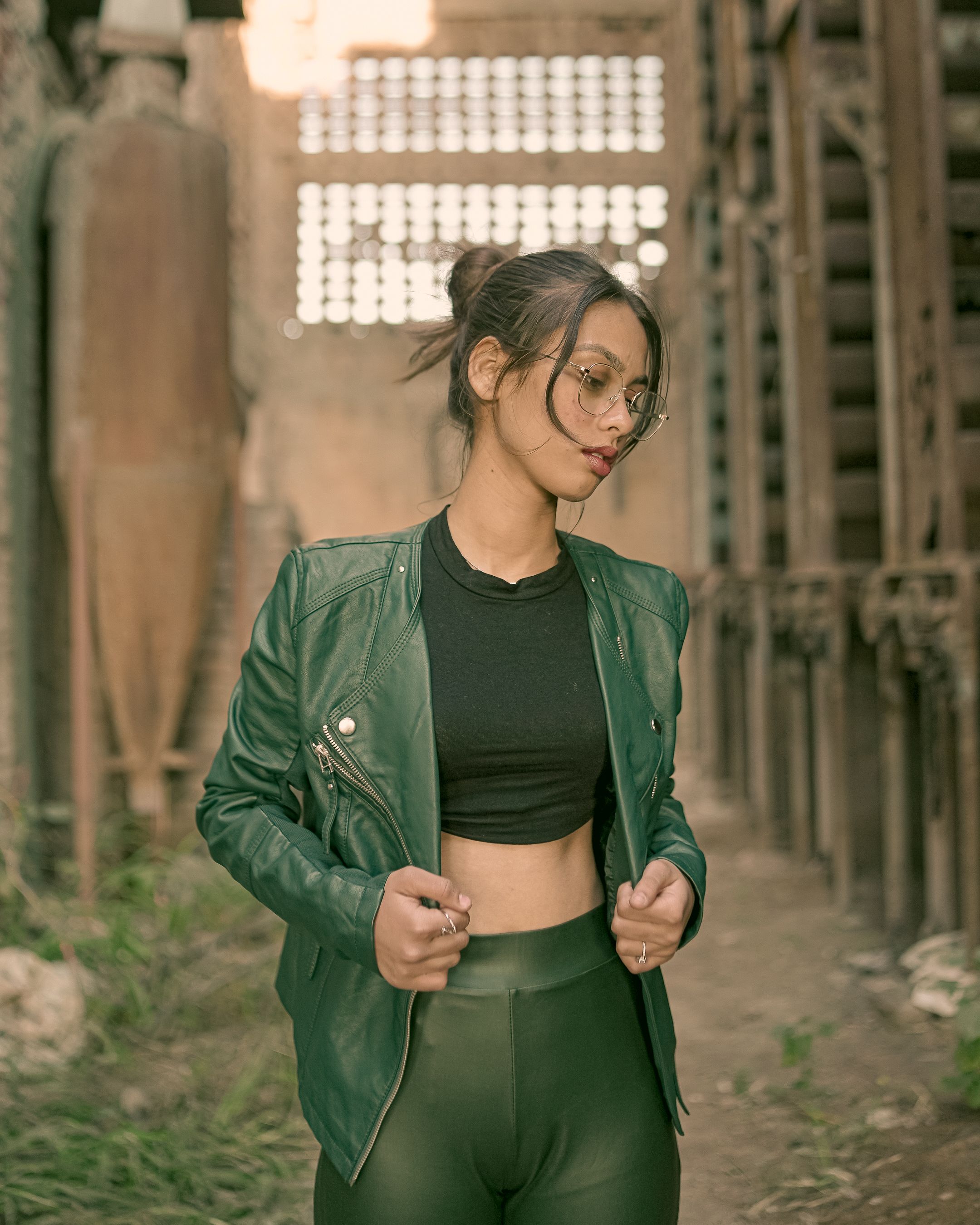 Portrait of Woman Posing in Leather Clothes · Free Stock Photo