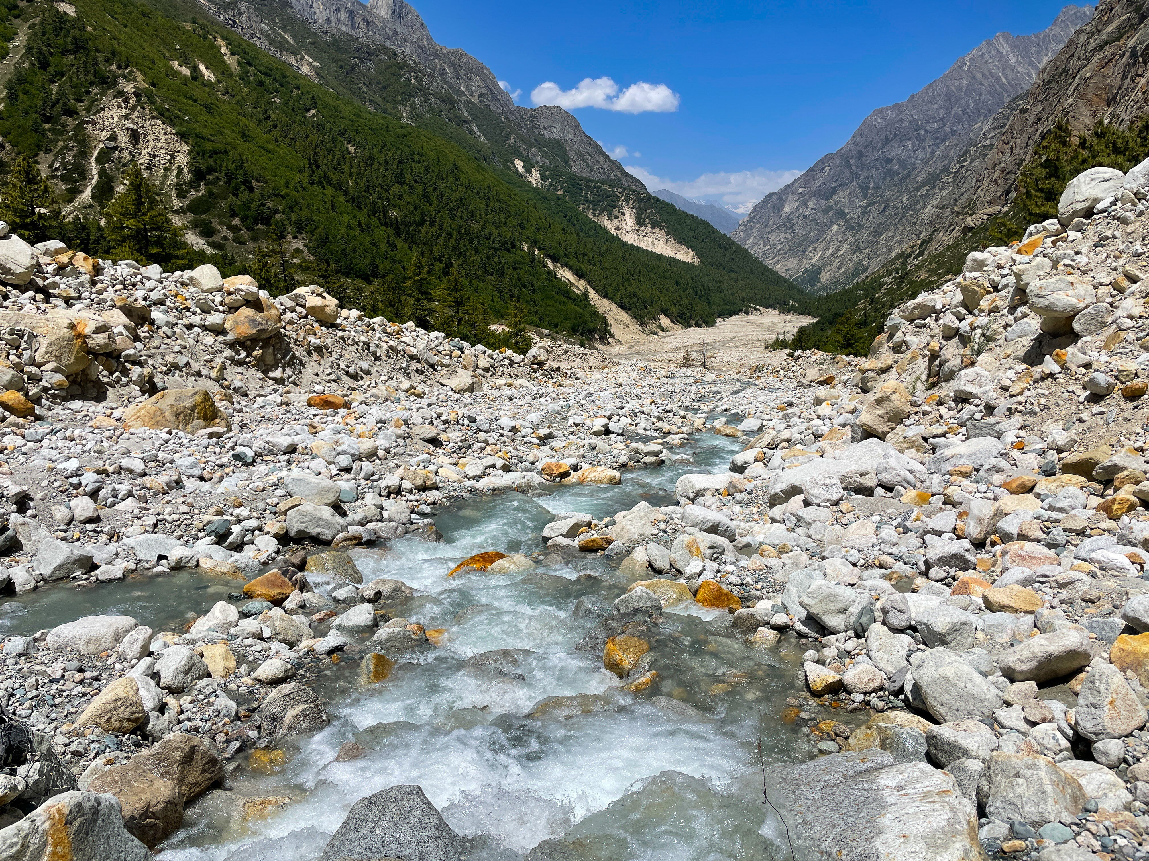 Stream Flowing among Stone in Mountains Valley · Free Stock Photo