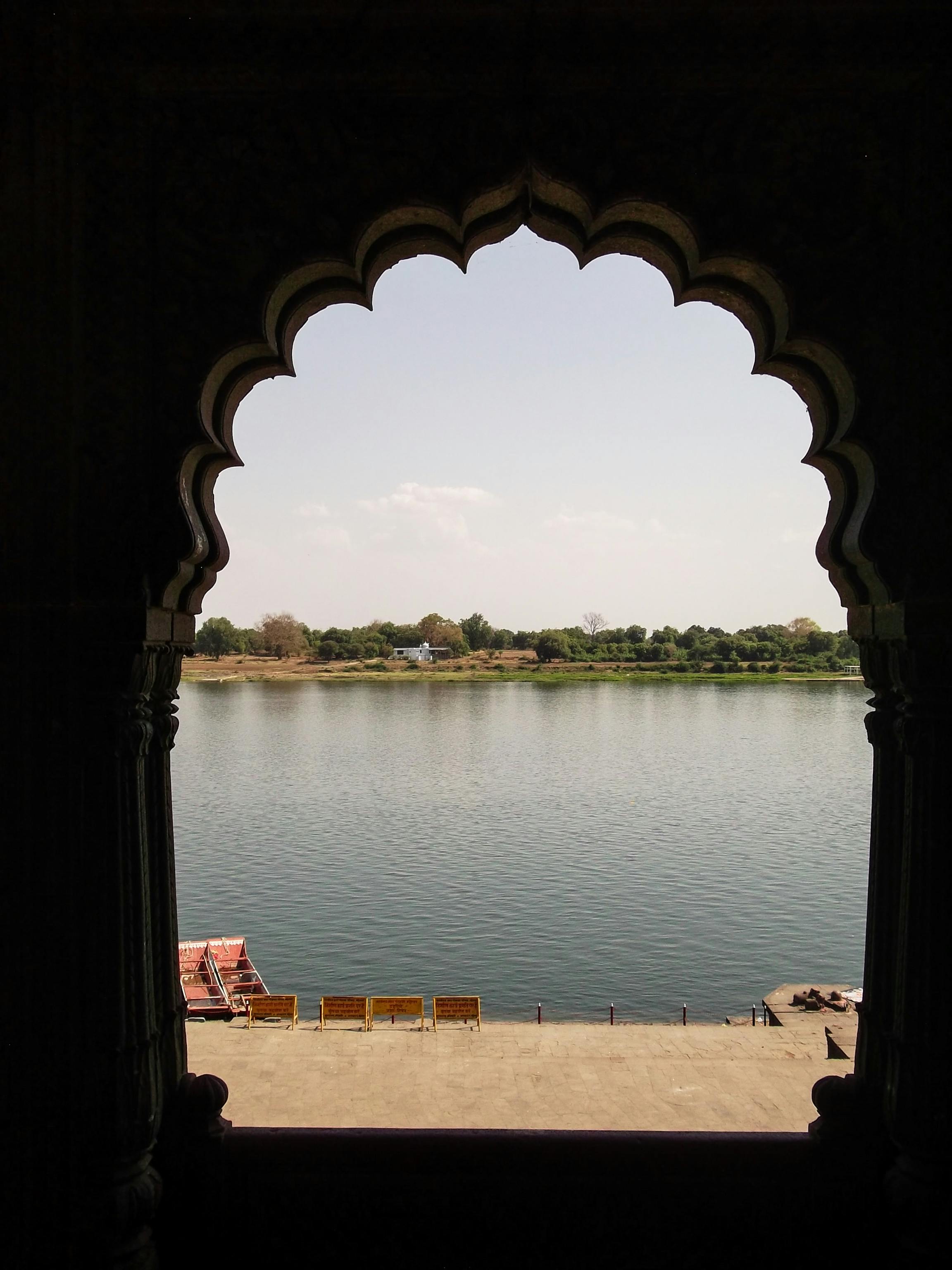 View of a Lake from a Window of Ahilya Devi Maheshwar Fort · Free Stock ...