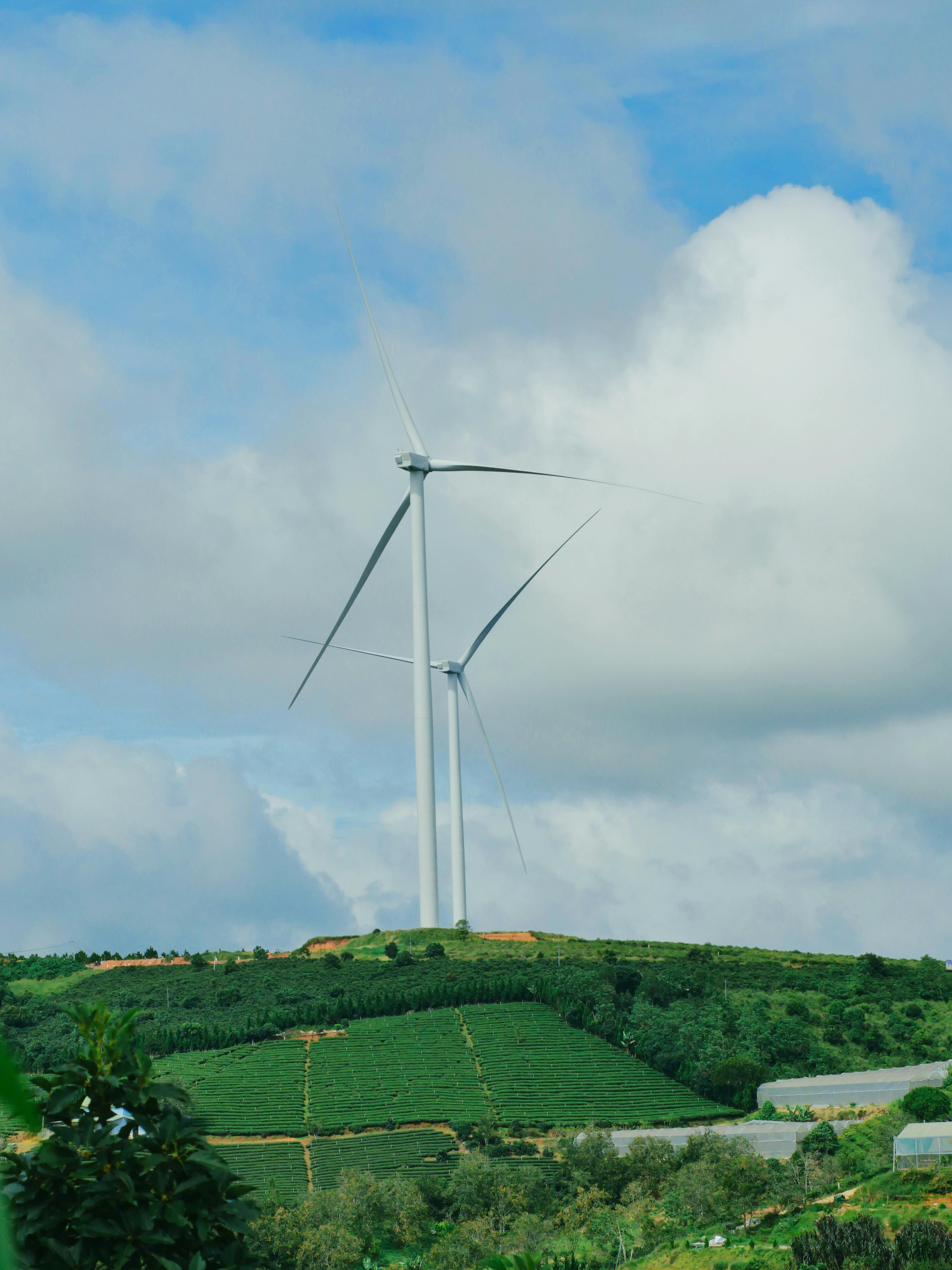Windmill on a Field · Free Stock Photo