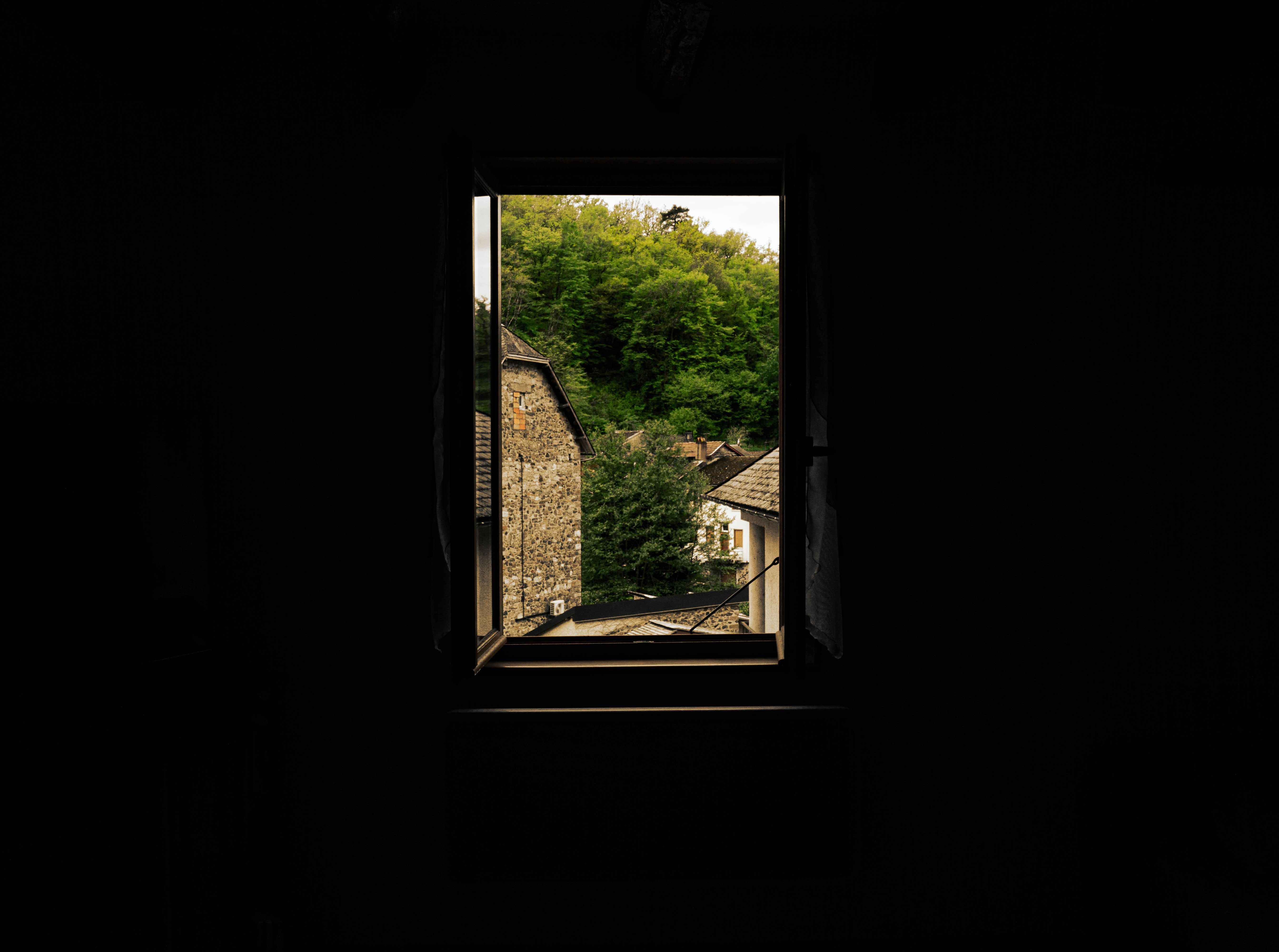 View from a Window of a Dark Gloomy Room on a Charming Village · Free ...
