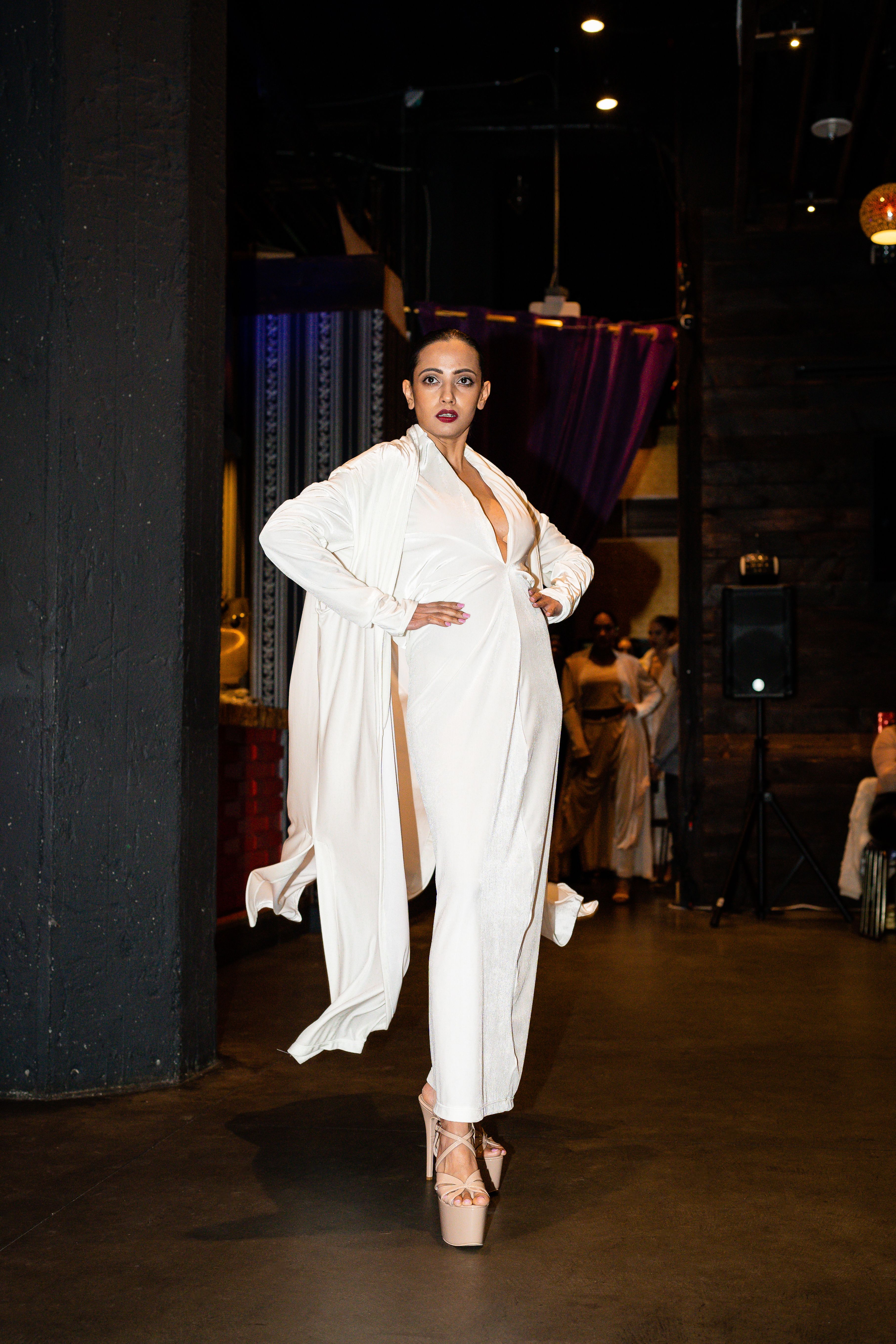 Model in White Dress and Platform Shoes · Free Stock Photo