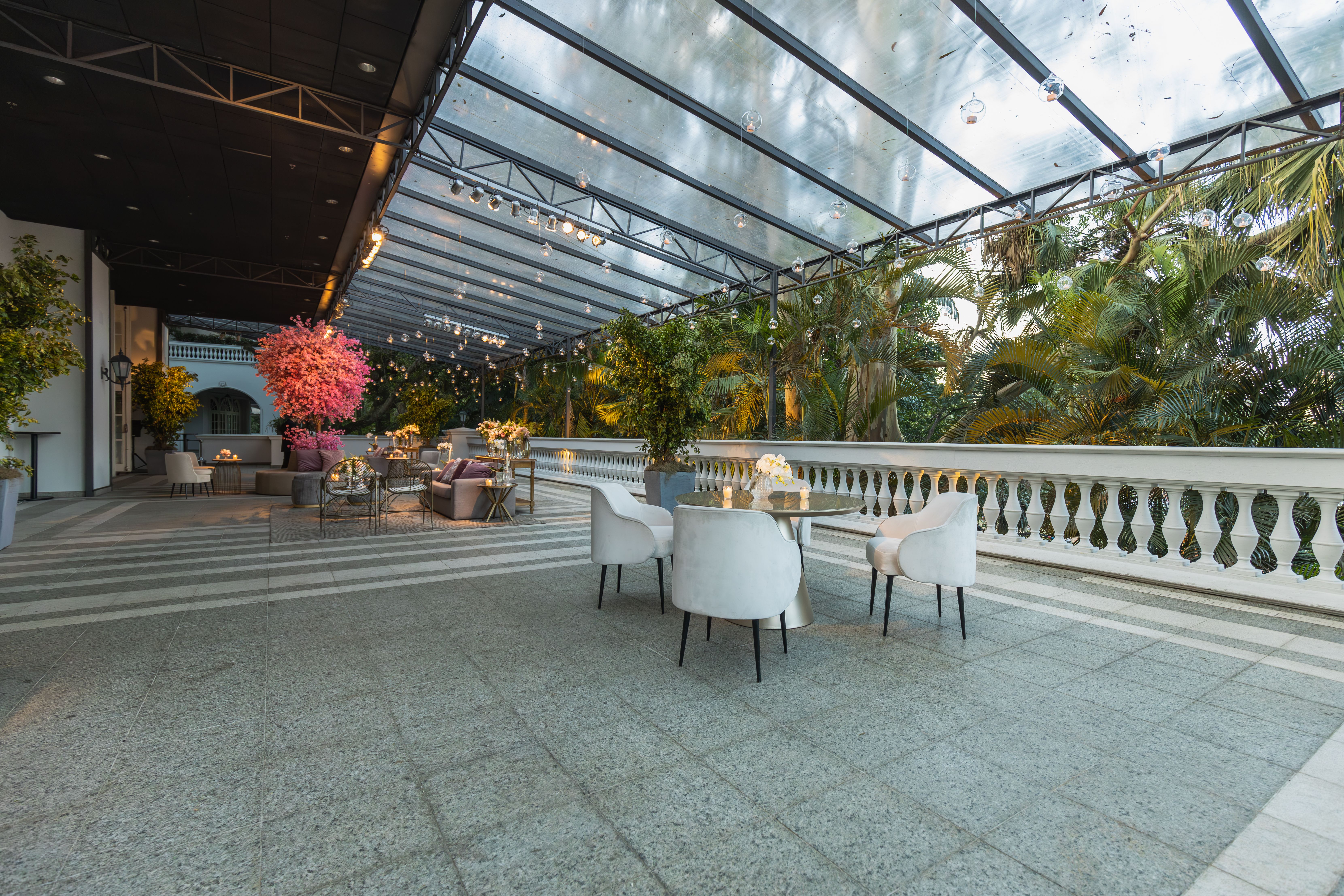 Decorated Terrace with Trees behind · Free Stock Photo