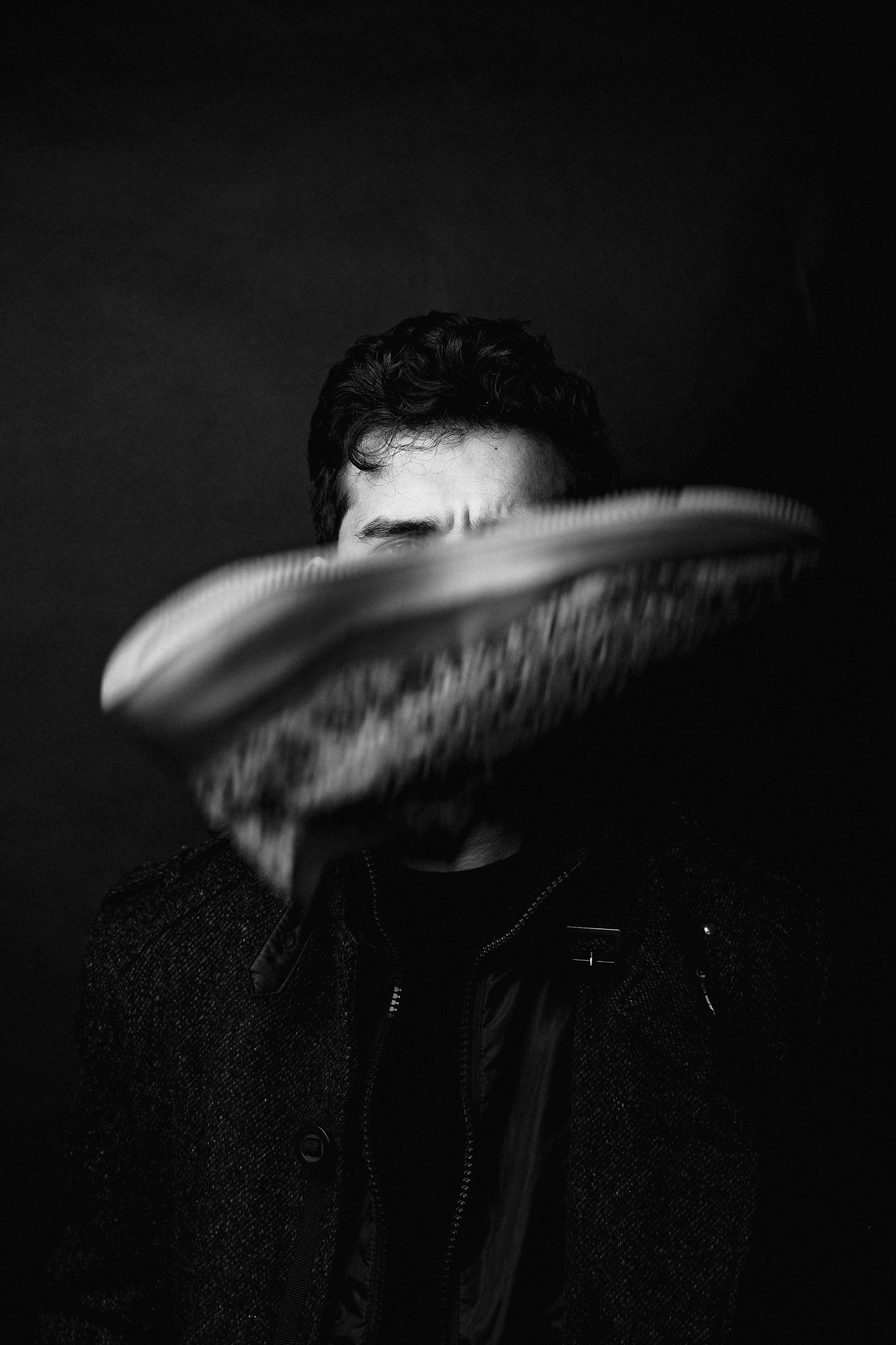 Blurred Man Portrait in Black and White · Free Stock Photo