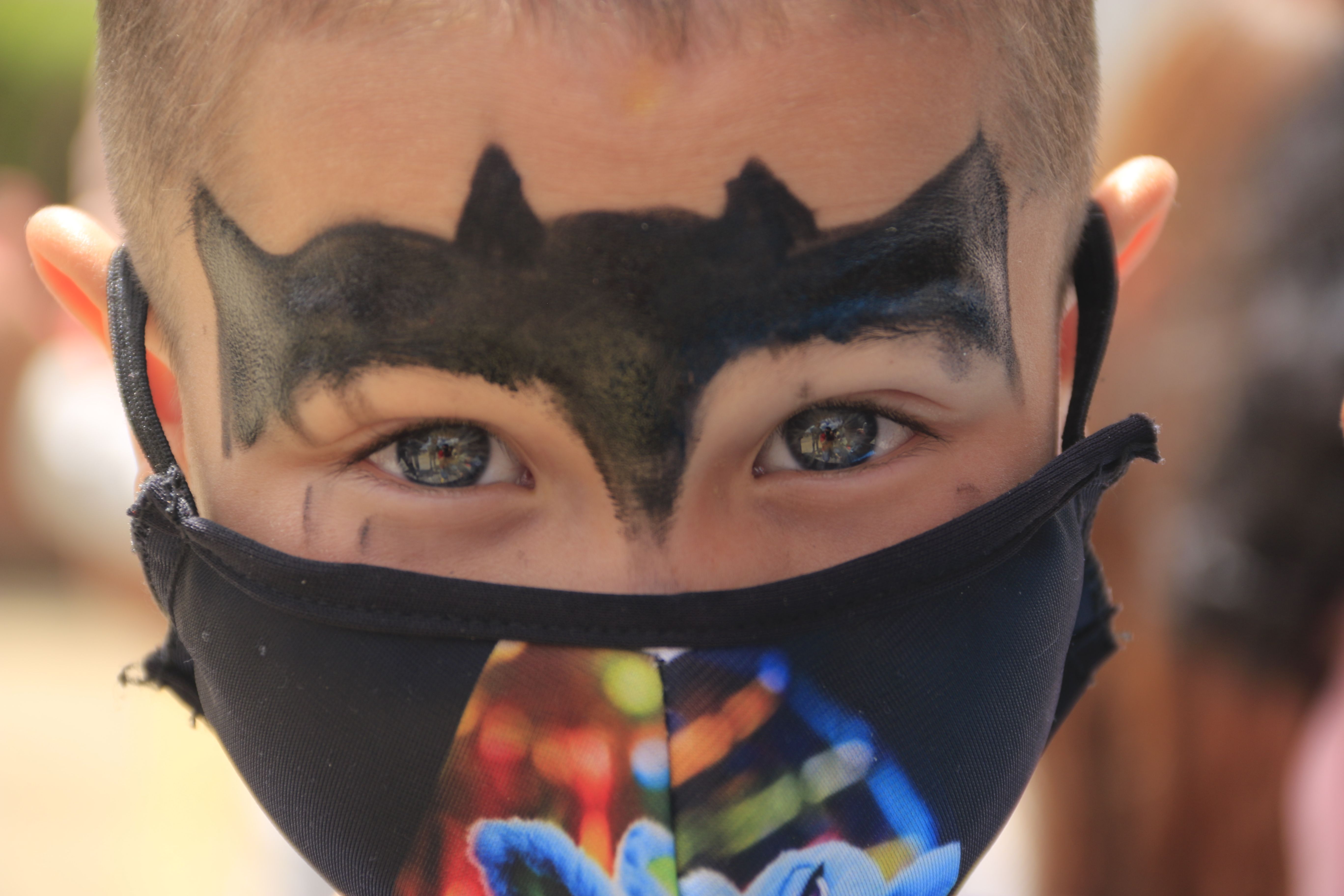 Boy Posing with Batman Painted on Face · Free Stock Photo