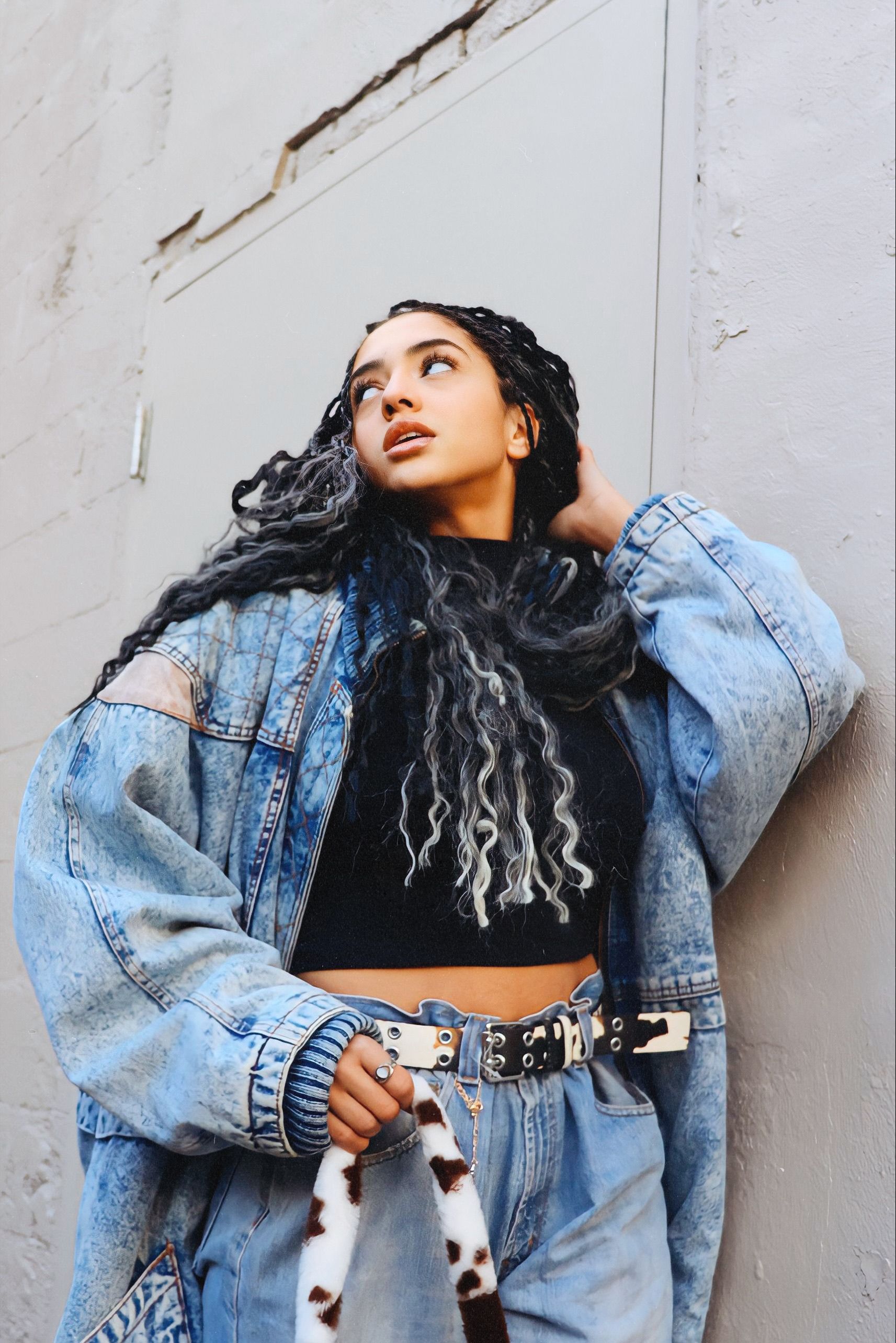 Young Woman in a Modern Denim Outfit · Free Stock Photo