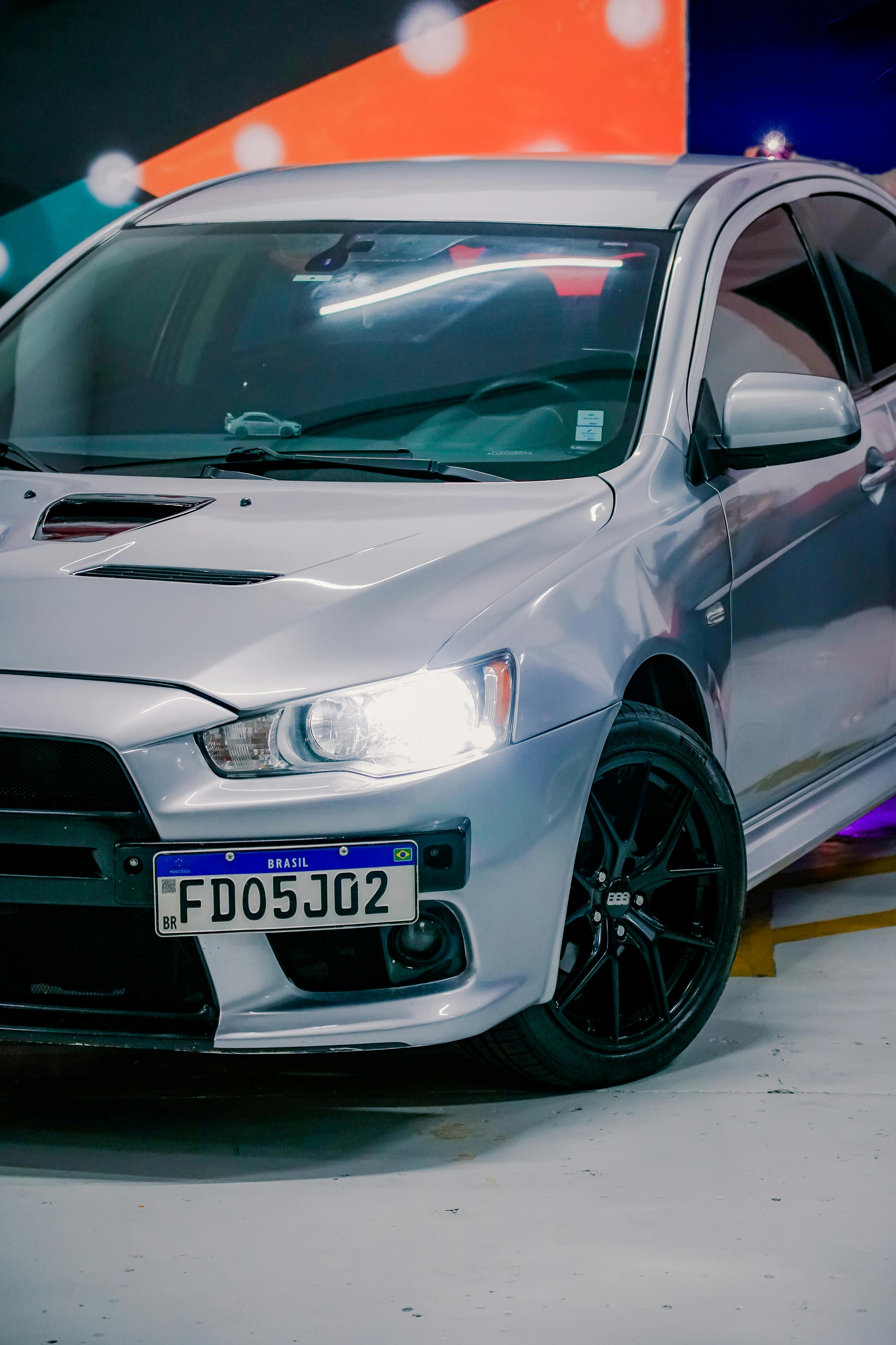 Silver Mitsubishi Lancer Evolution · Free Stock Photo