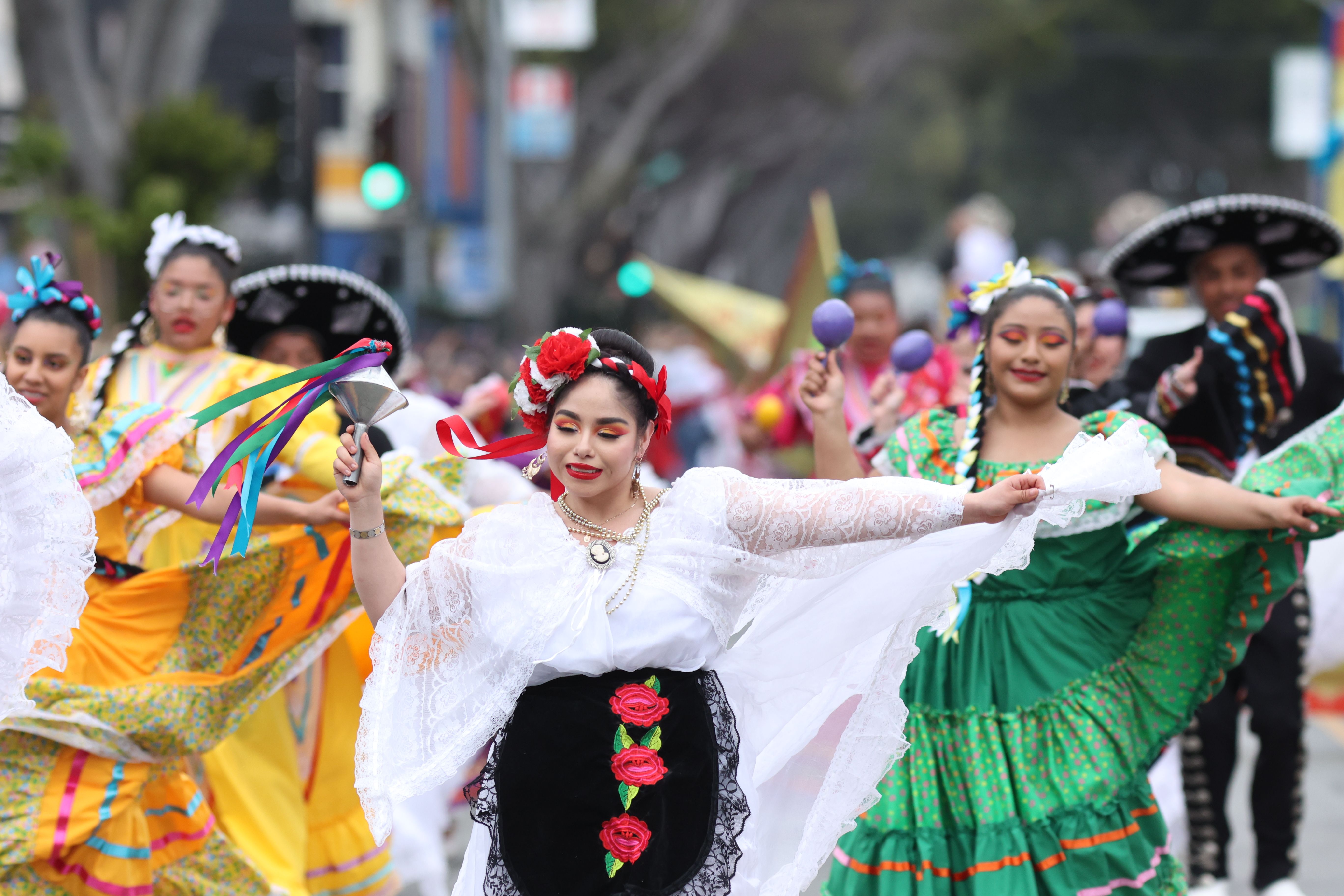 A Group of Dancers in Traditional Clothing on the Street Parade · Free ...