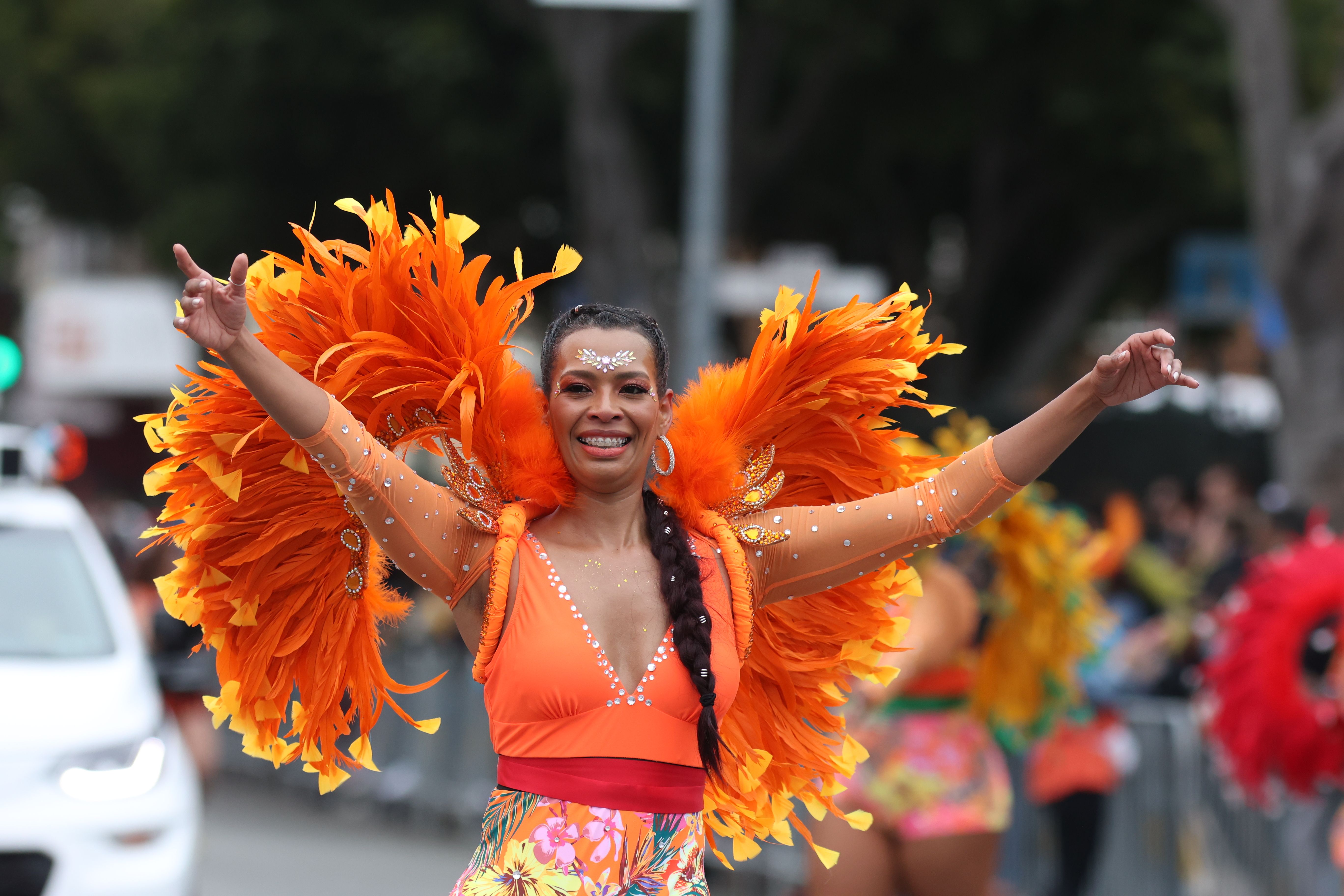 A Dancer in Costume at a Parade during a Festival · Free Stock Photo