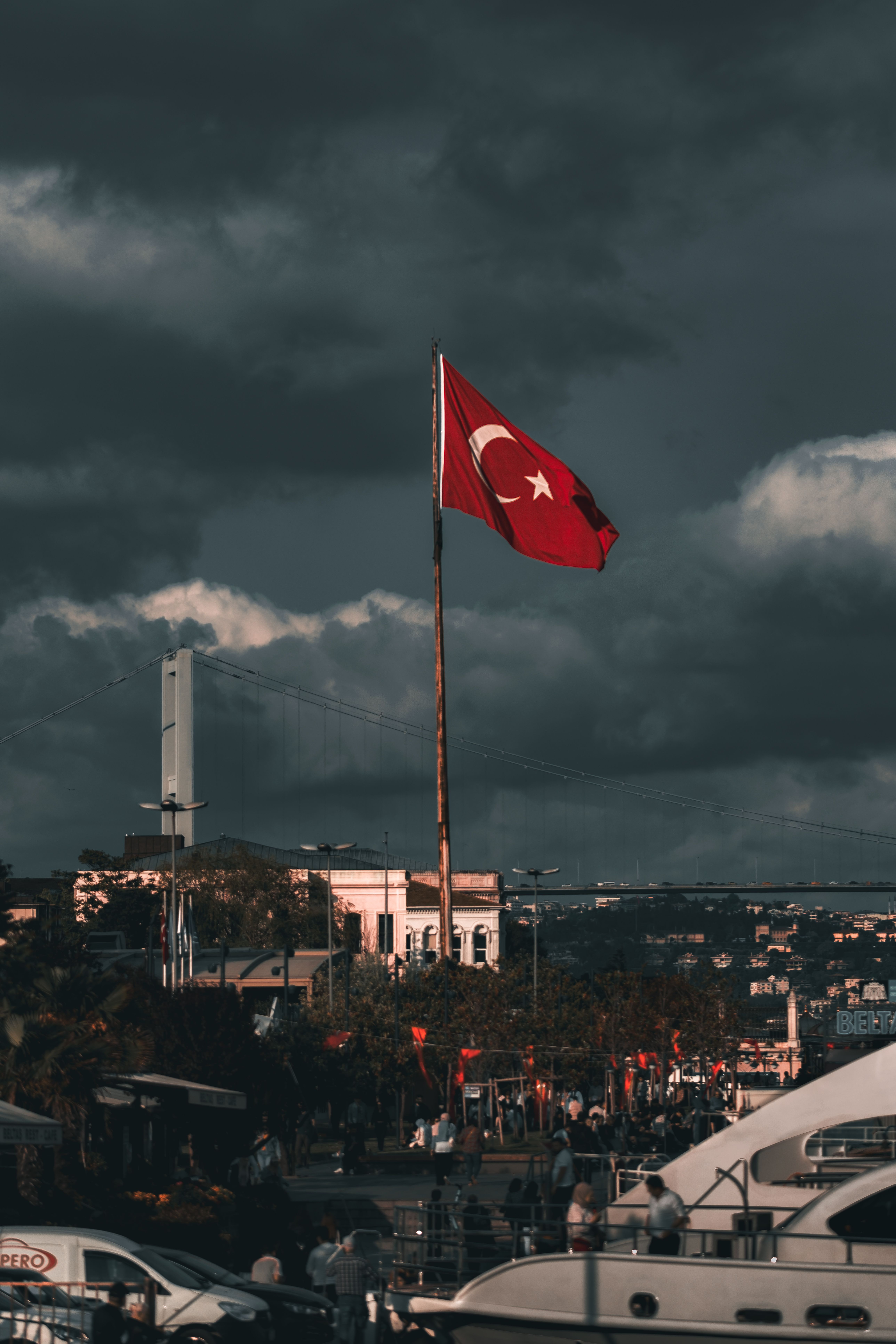 Flag of Turkey against Storm Clouds · Free Stock Photo