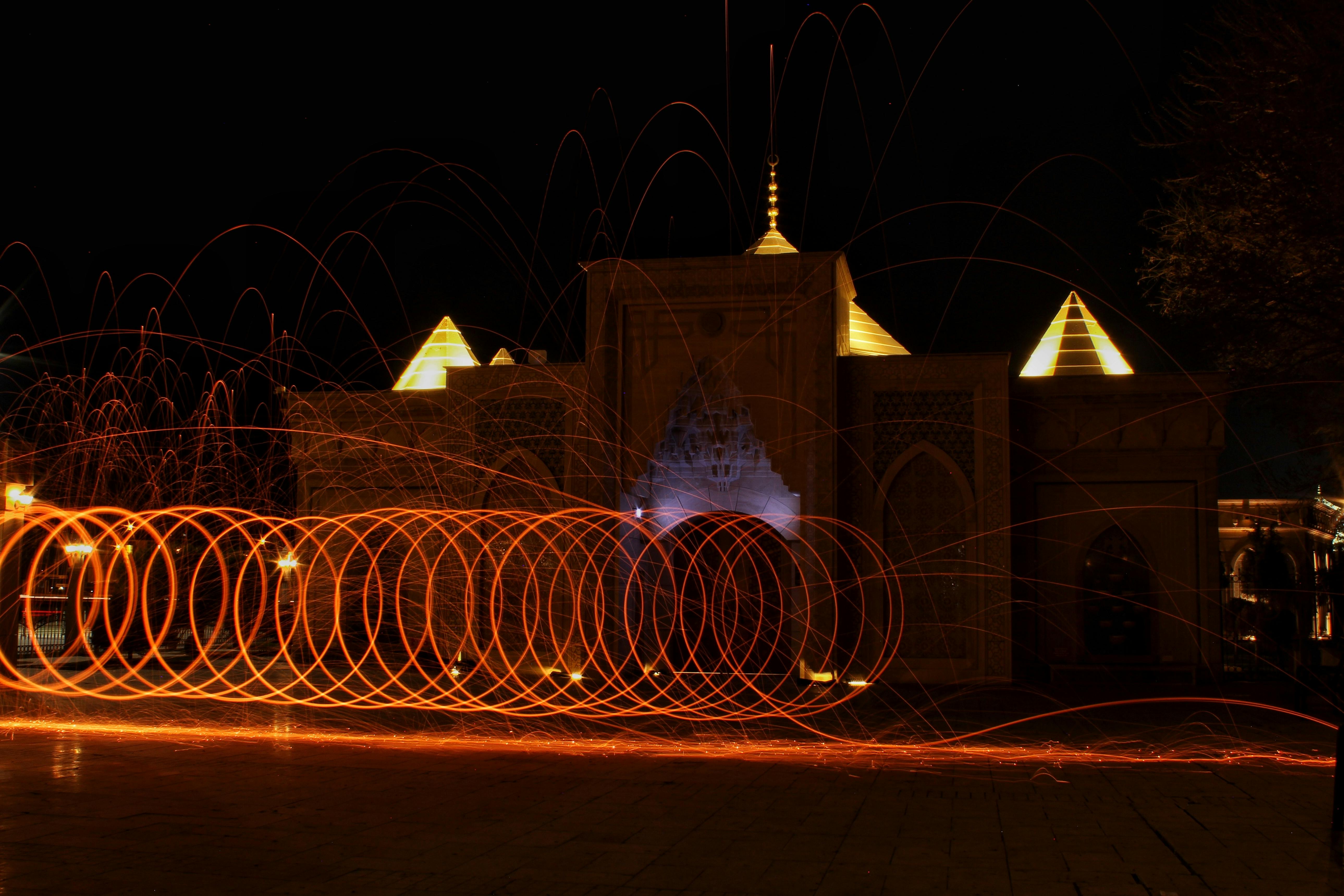 Firework Display in front of War Museum in Konya · Free Stock Photo