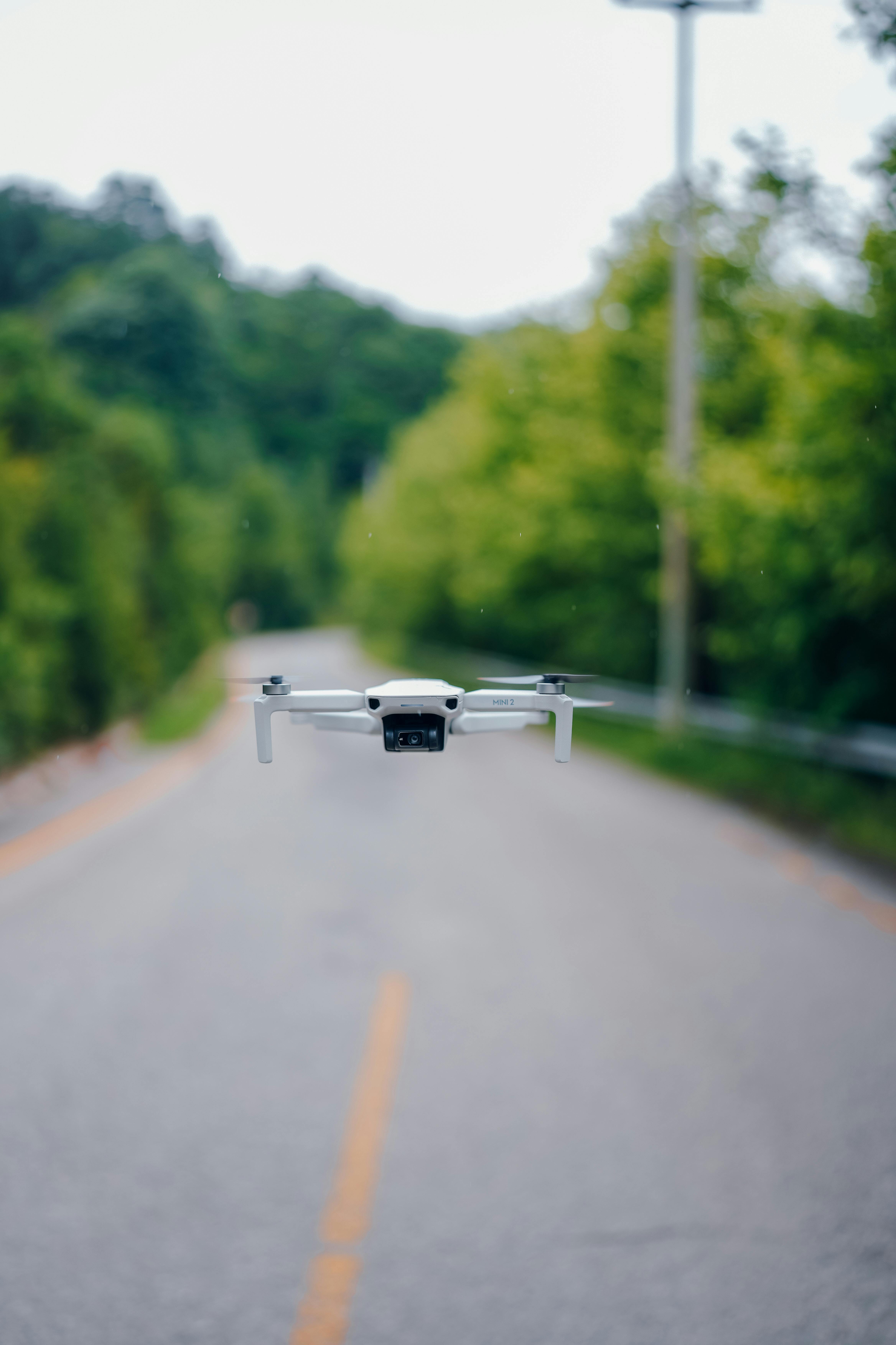 Drone Flying over Road · Free Stock Photo
