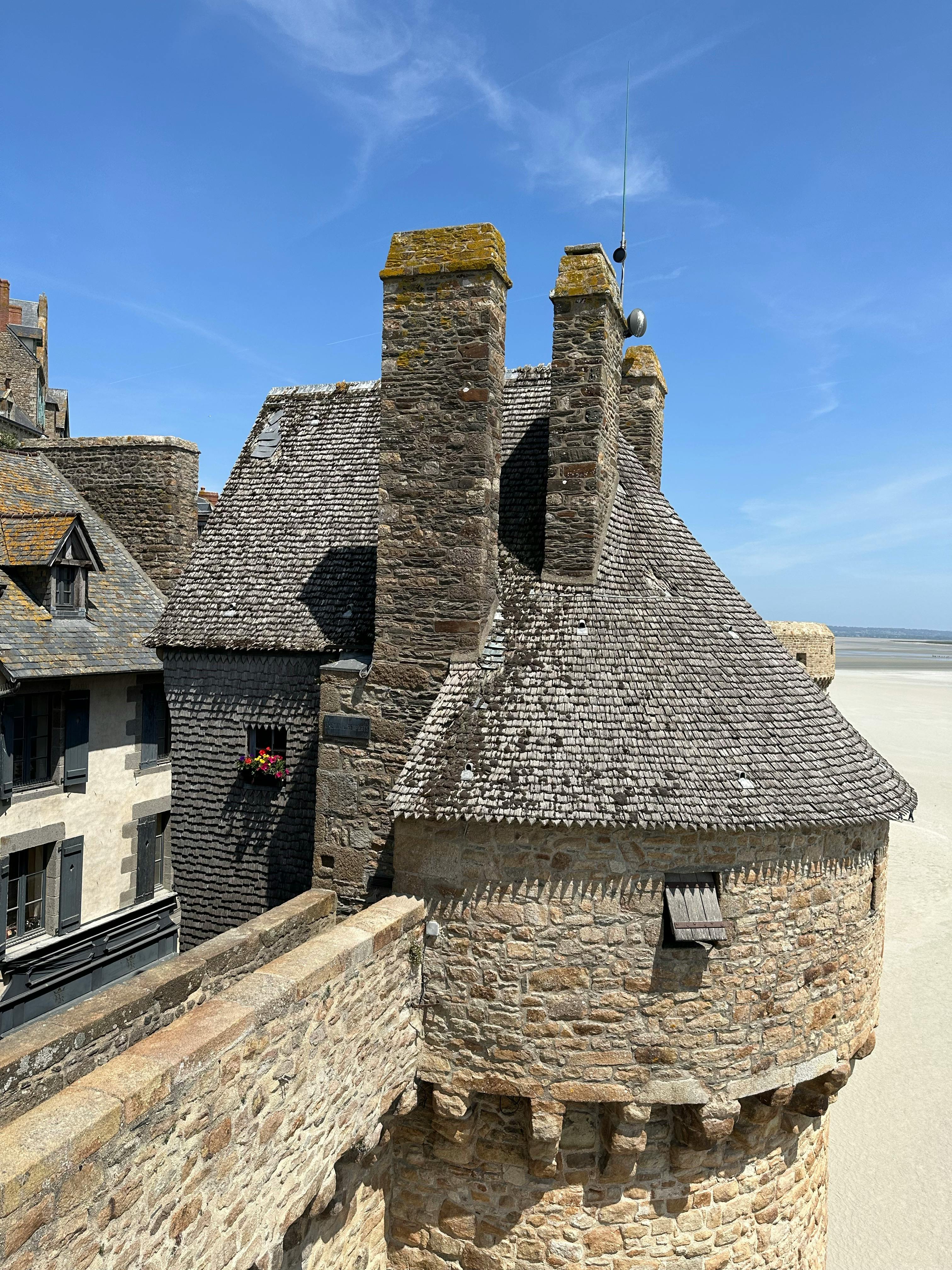 One of the Towers of Fortifications du Mont-Saint-Michel, Normandy ...
